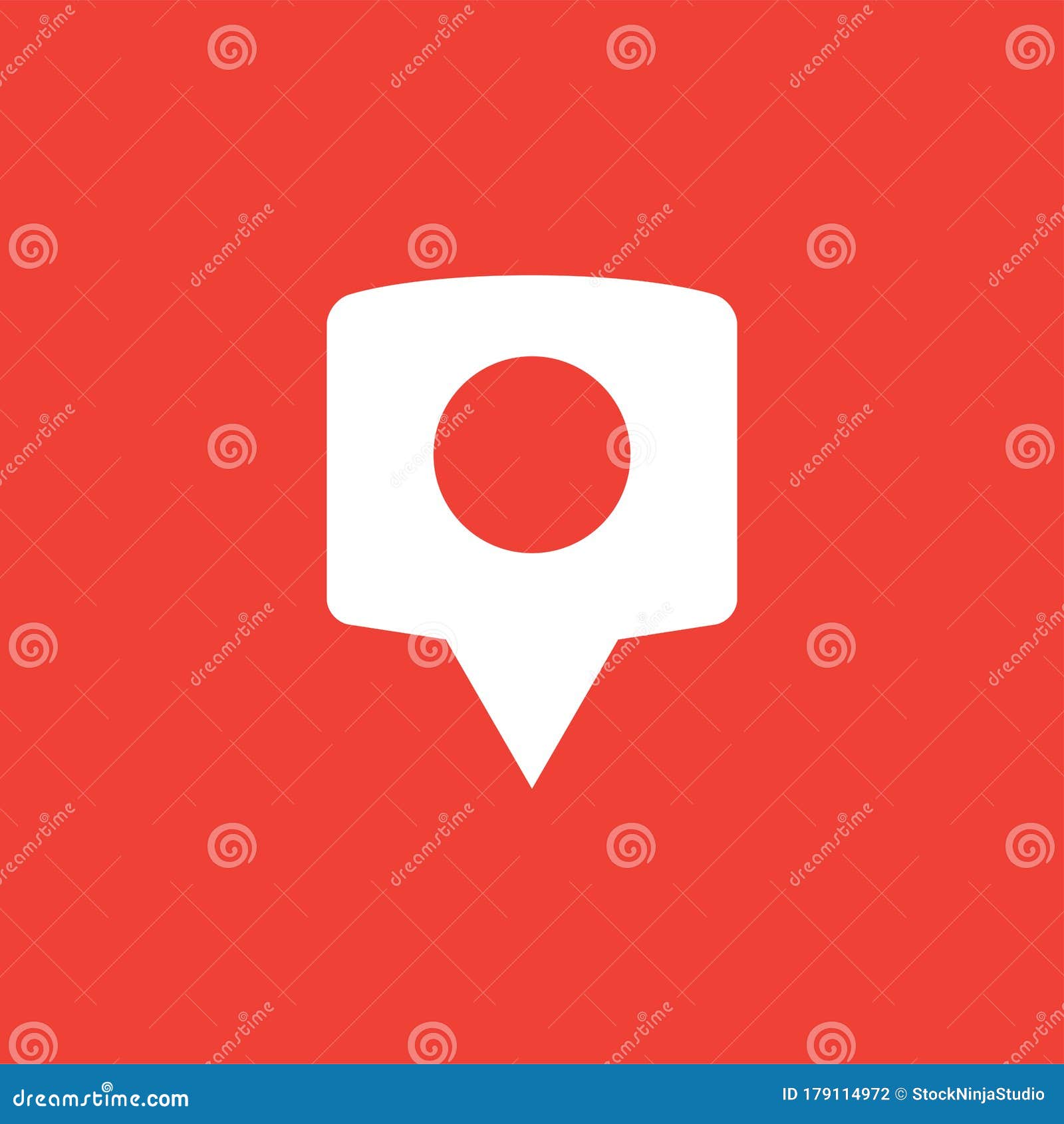Locator Icon on Red Background. Red Flat Style Vector Illustration ...