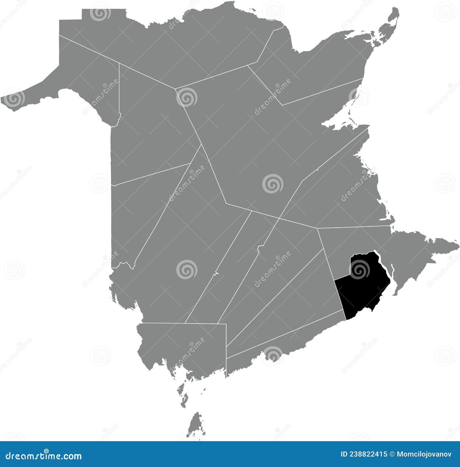 Locator Map Of The ALBERT COUNTY Cartoon Vector | CartoonDealer.com ...