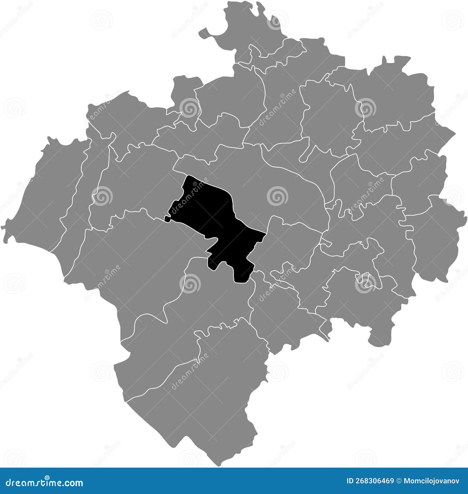Locator Map of the DETMOLD-SÜD DISTRICT, DETMOLD Stock Vector ...