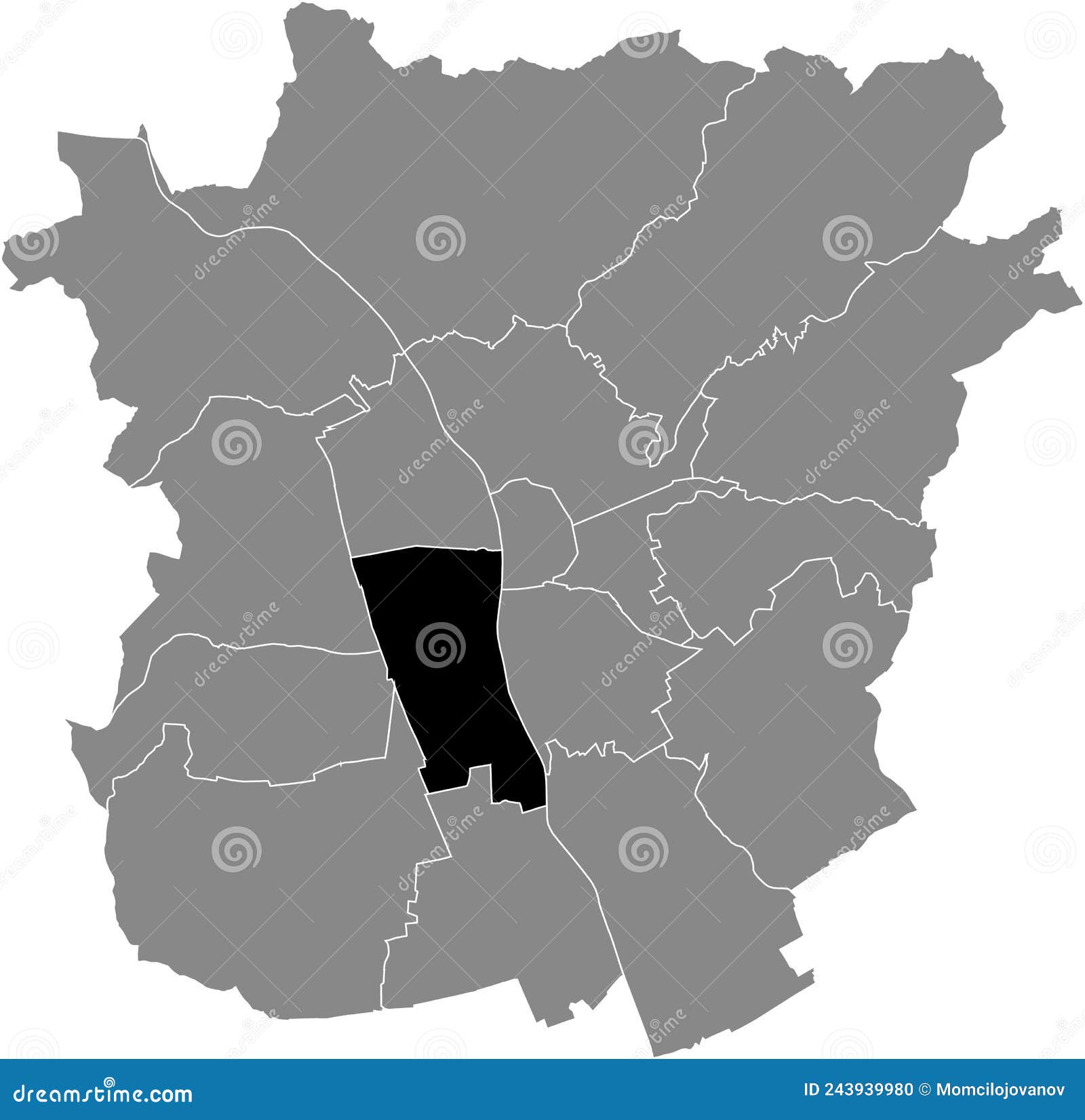 Locator Map of the GRIES DISTRICT, GRAZ Stock Vector - Illustration of ...