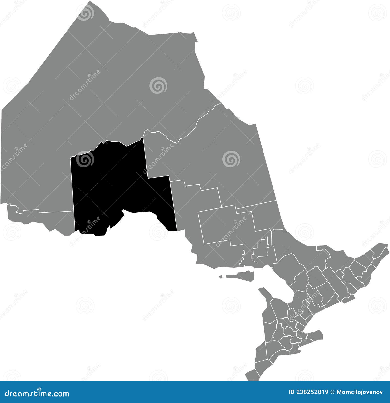 Locator Map of the THUNDER BAY DISTRICT Stock Vector - Illustration of ...