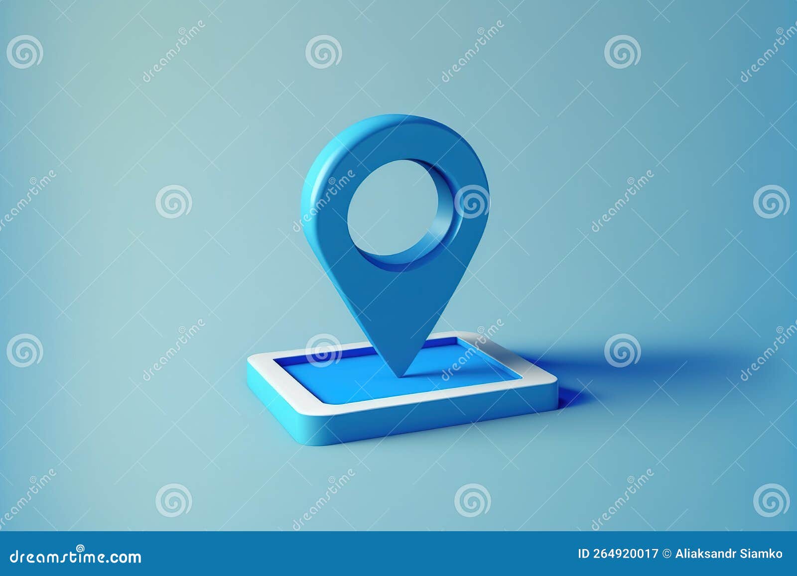 Locator Mark of Map and Location Pin or Navigation Icon Sign on Blue ...