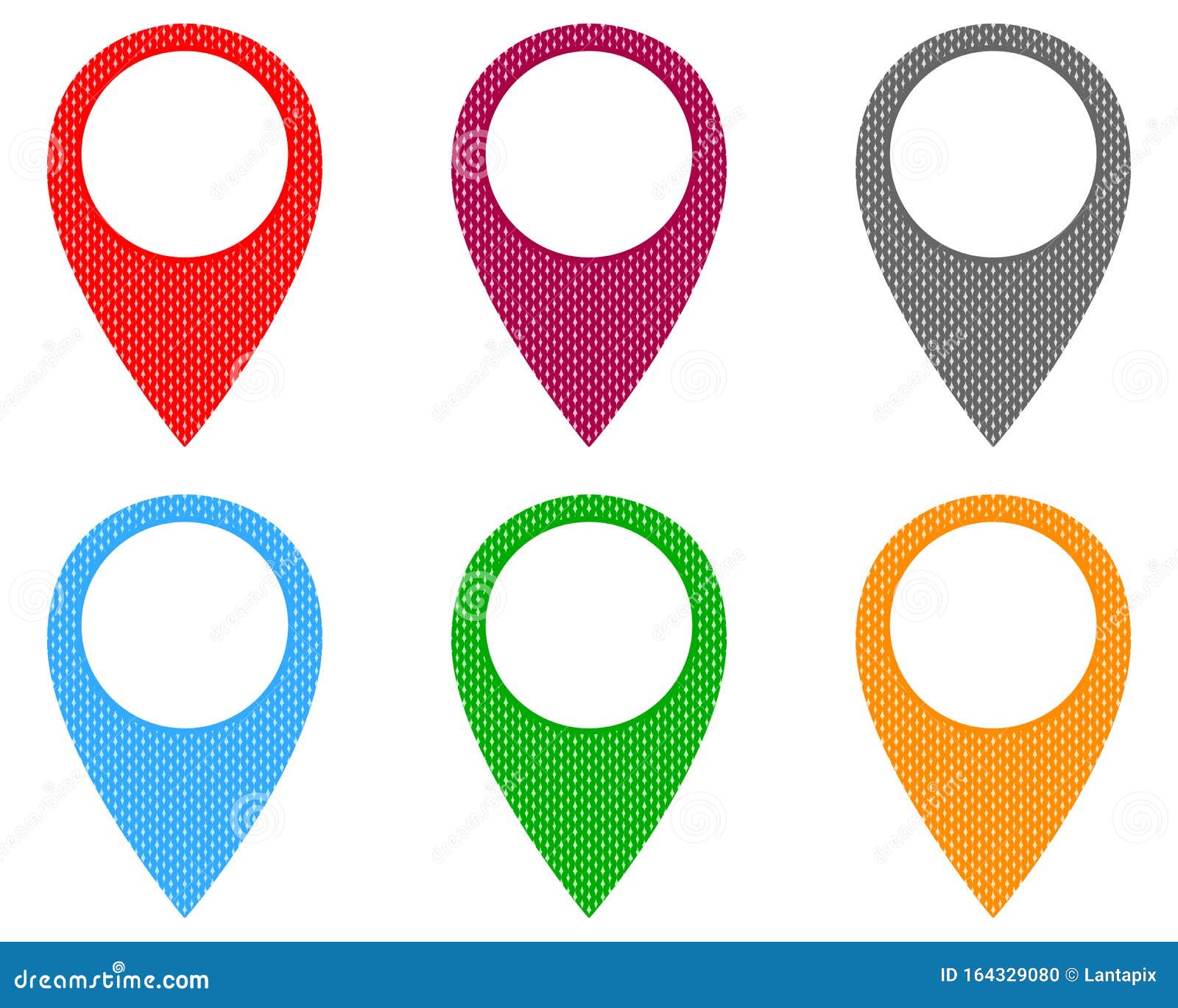Locator Pins in Various Patterns Stock Vector - Illustration of colors ...