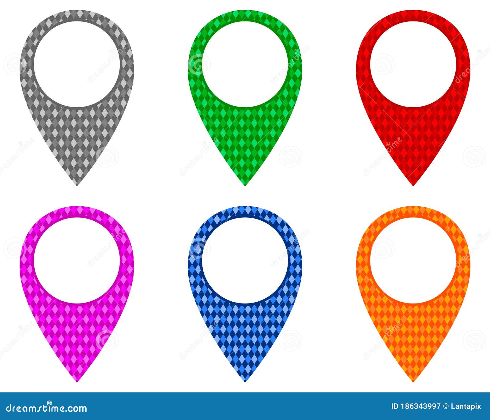 Locator Pins in Various Patterns Stock Vector - Illustration of colors ...