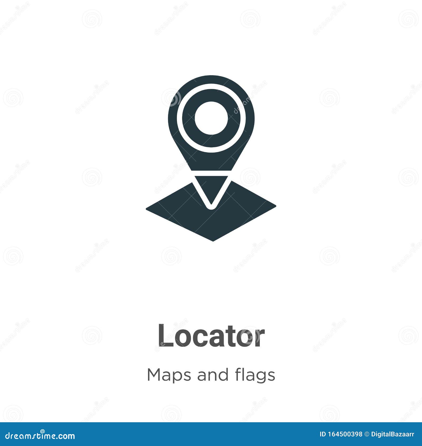 Locator Vector Icon on White Background. Flat Vector Locator Icon ...