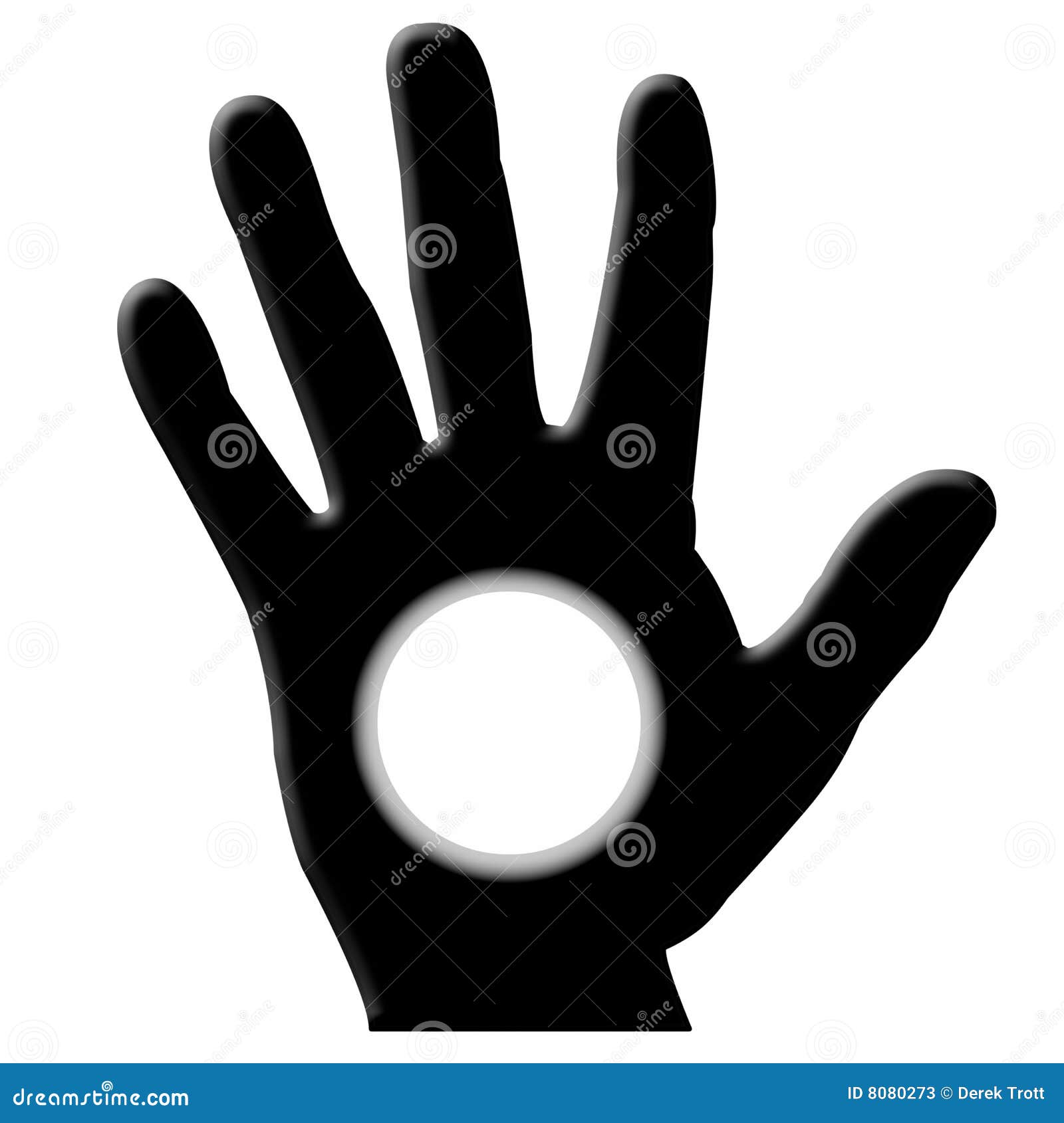 Loch in der Hand stock abbildung. Illustration von teamwork - 8080273