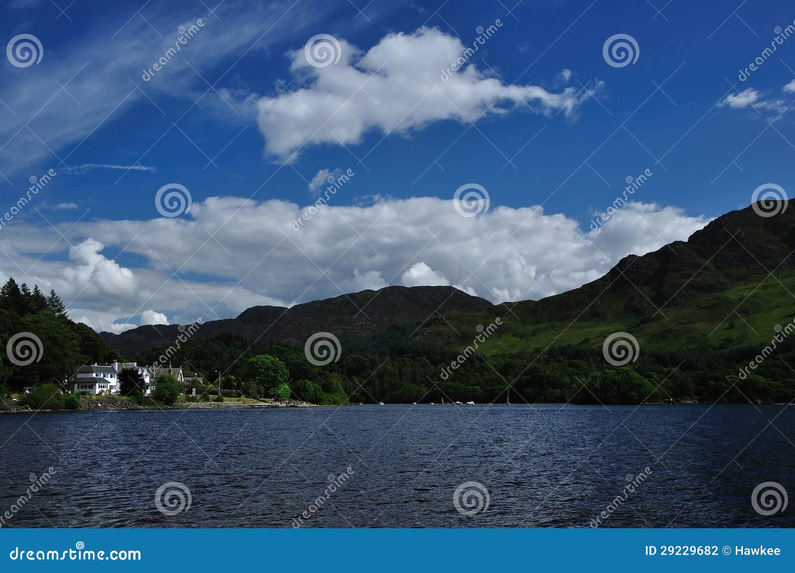 Loch Earn with Coast View on St. Fillans Stock Photo - Image of green ...