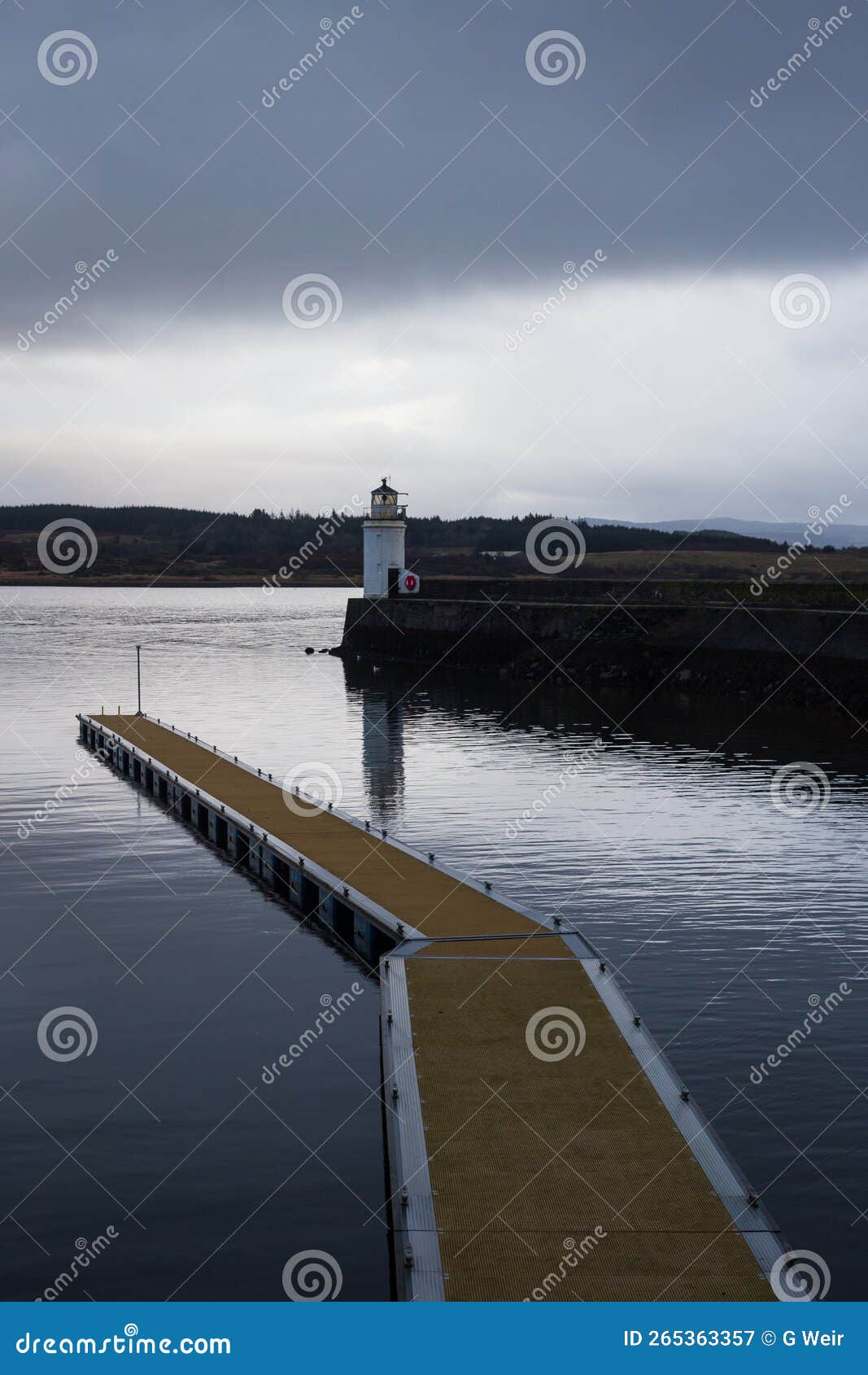 Loch Fyne Lighthouse stock image. Image of marina, dock - 265363357