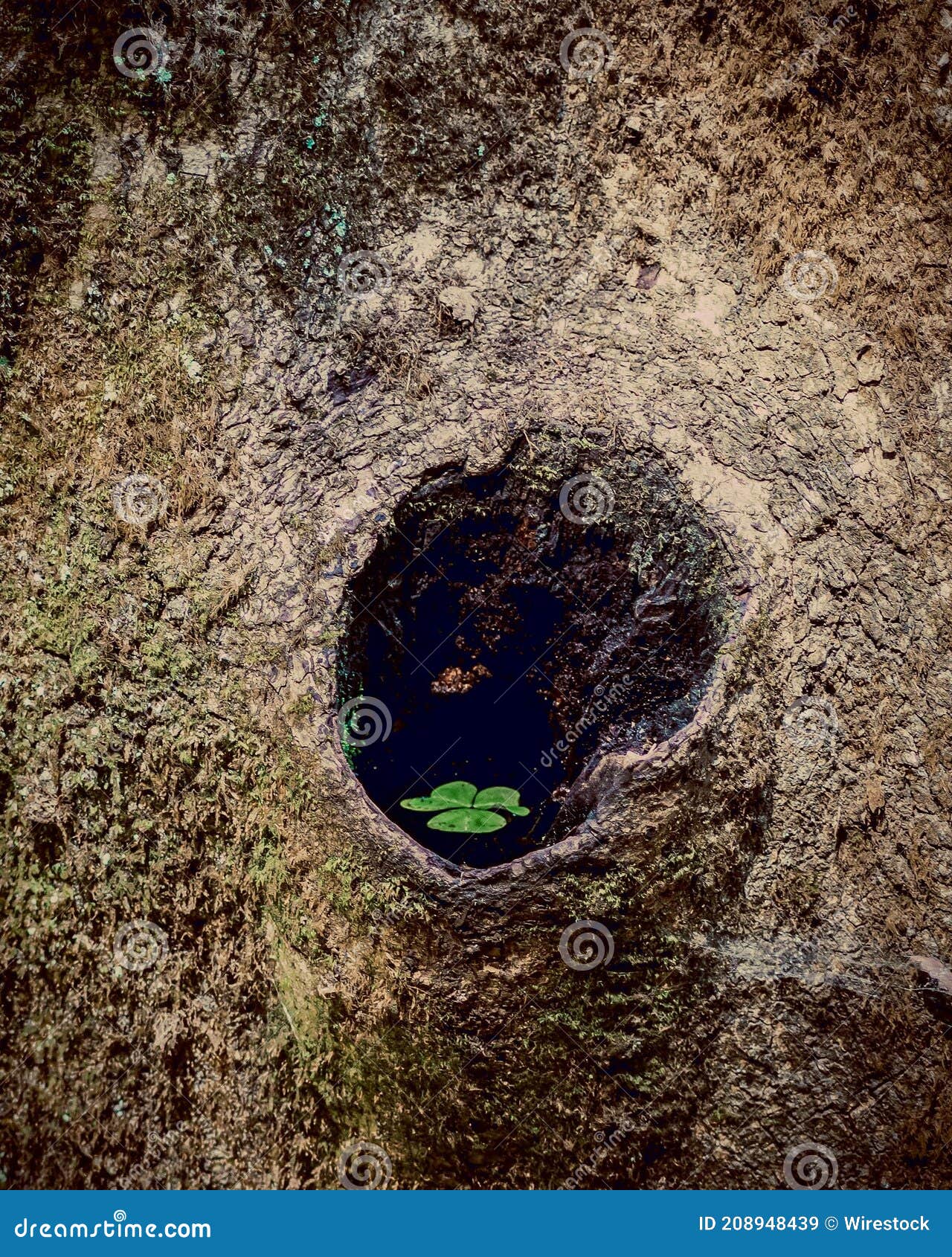Loch Im Boden Mit Einem Klee in Ihm Stockbild - Bild von boden ...