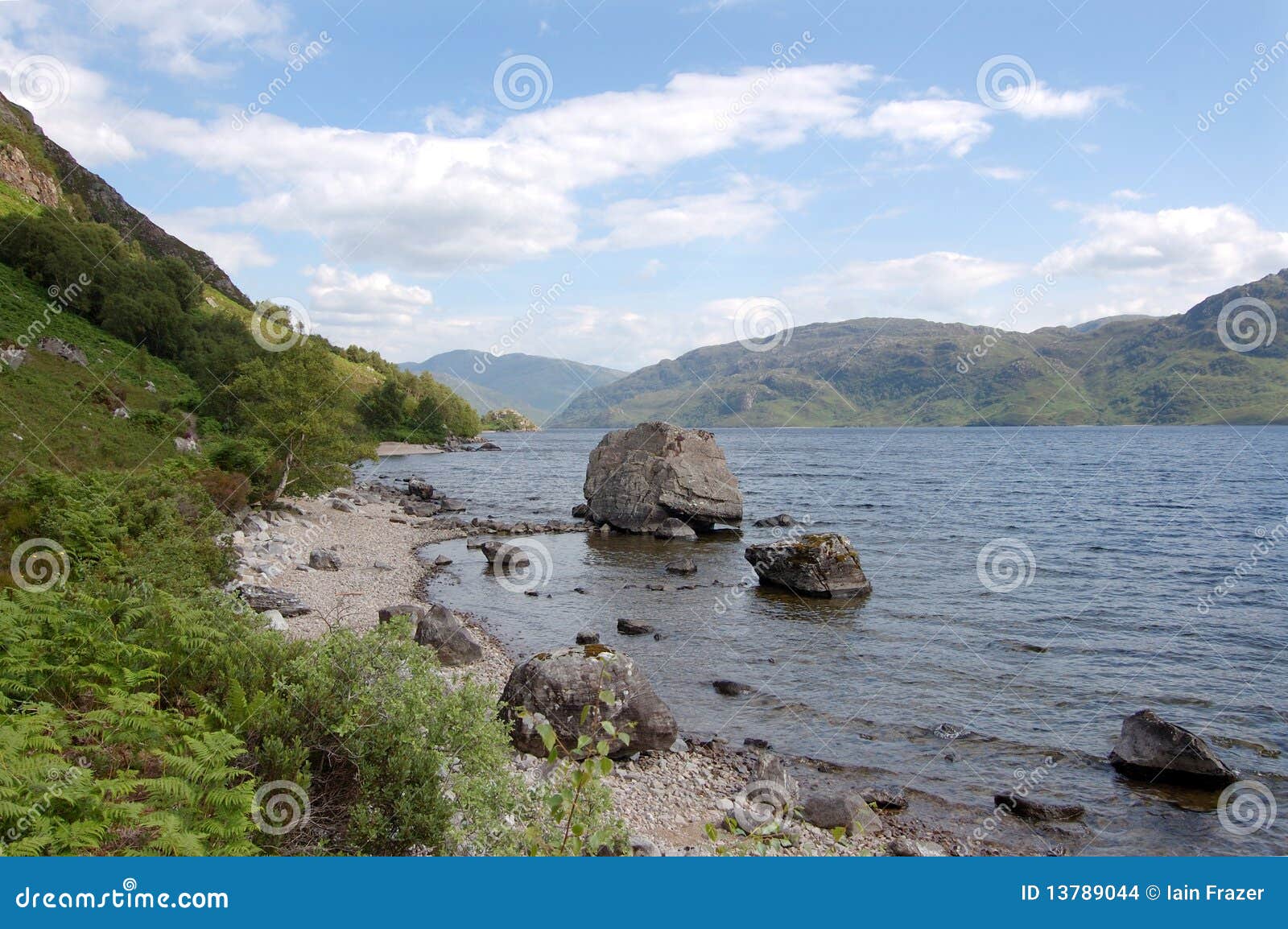 Loch Morar Looking East with Big Rock Stock Photo - Image of scenery ...