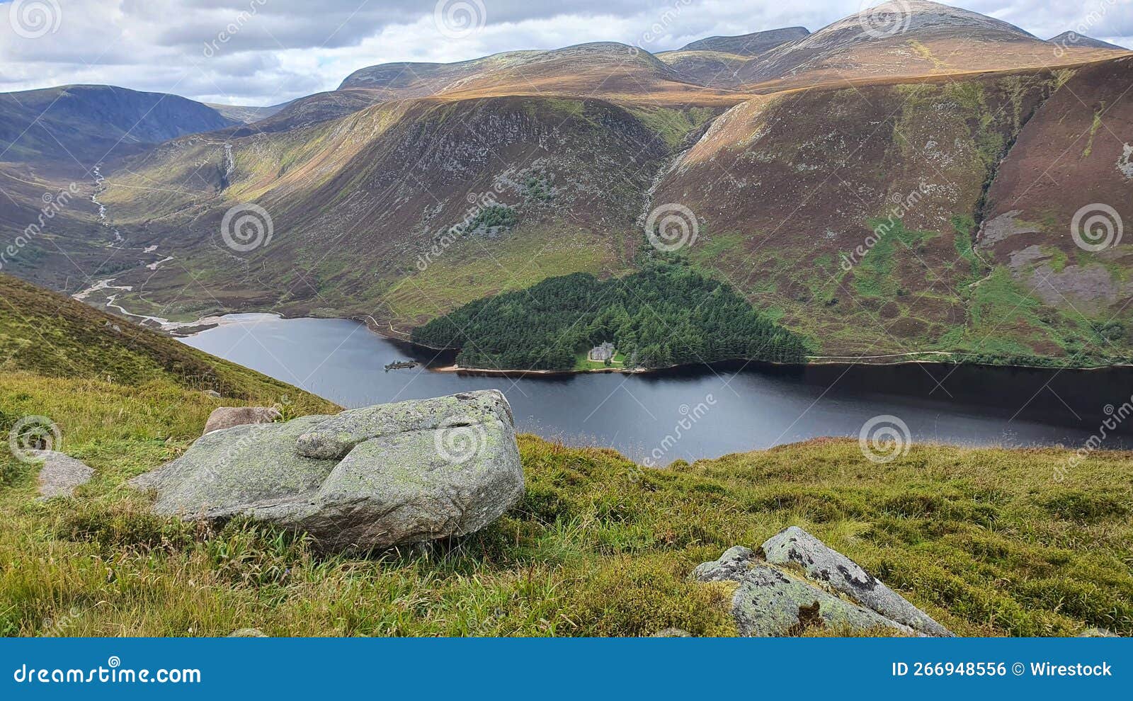 Loch Muick in Braemar, Scotland Stock Photo - Image of hiking ...