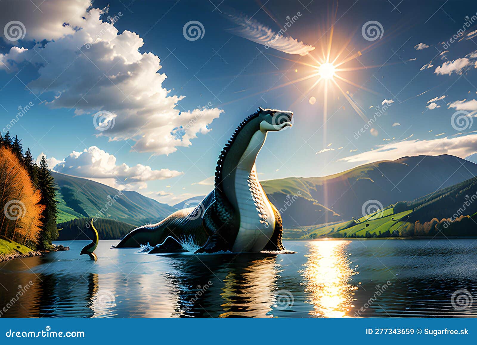 Loch Ness Monster Illustration Stock Image | CartoonDealer.com #277343659