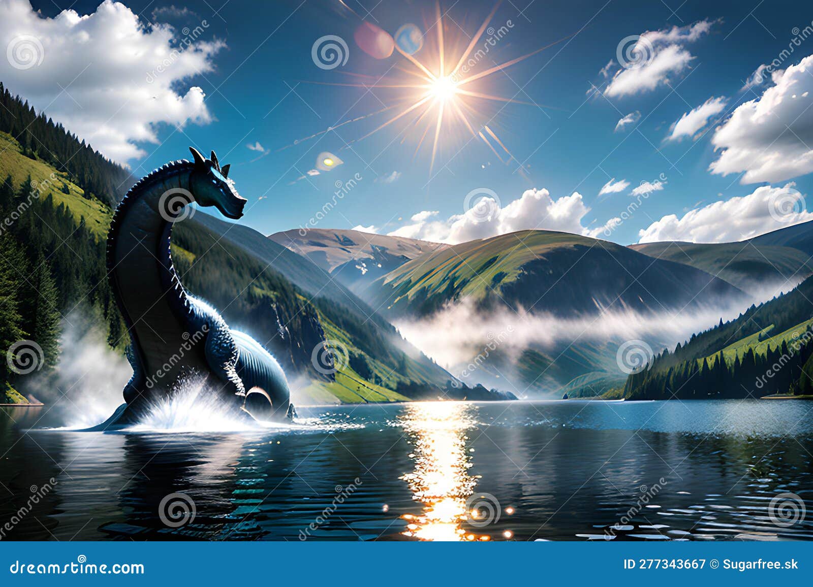 Loch Ness Monster Illustration Royalty-Free Stock Photo | CartoonDealer ...