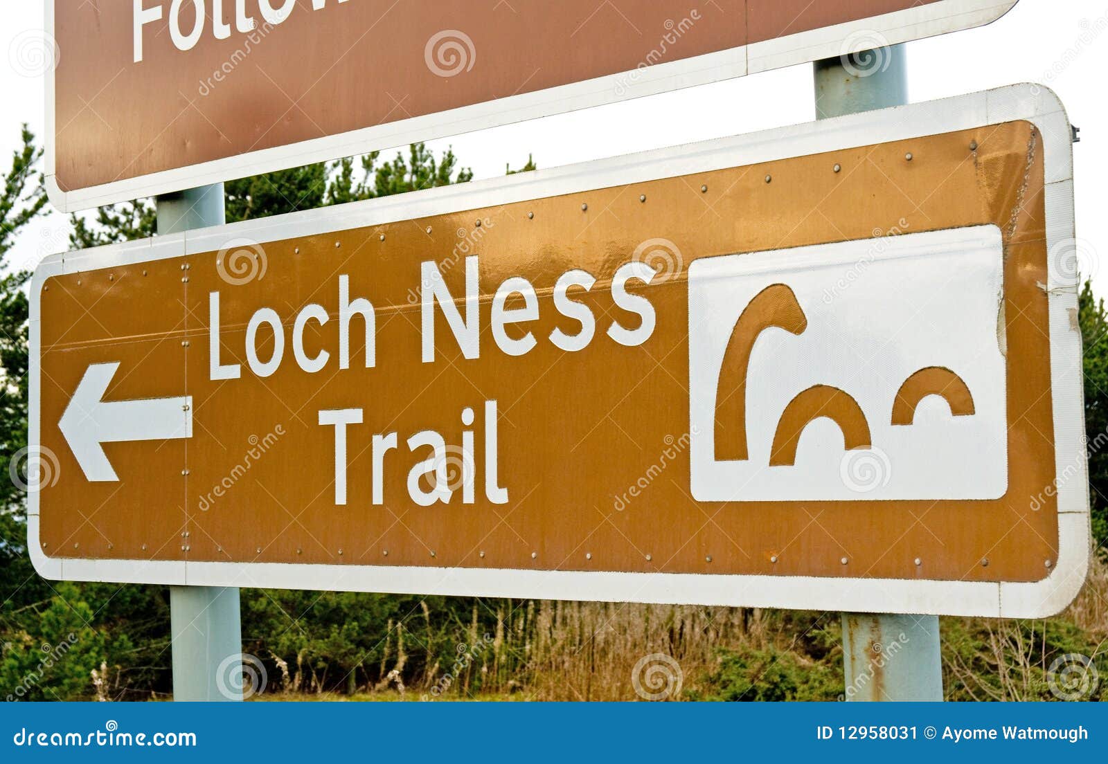 Loch Ness Monster: Unusual Road Sign. Stock Image - Image of amusing ...