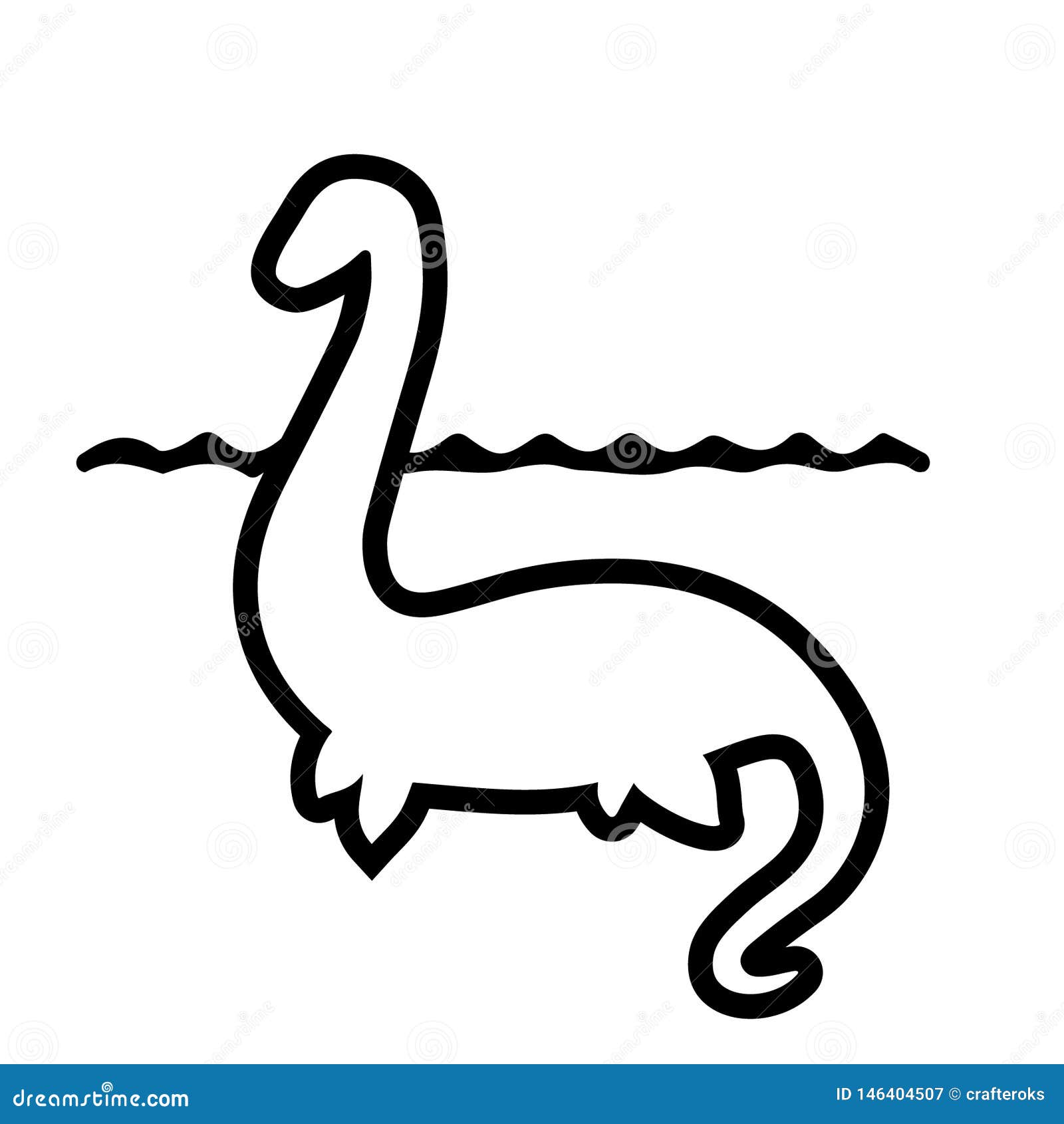 Loch Ness Monster Vector Illustration by Crafteroks Stock Vector ...