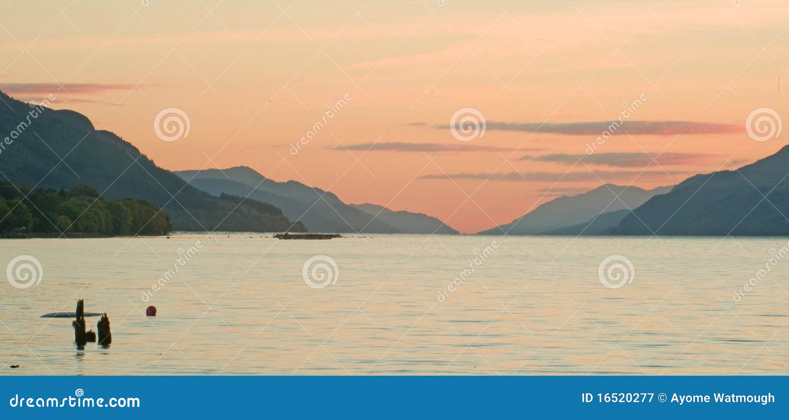 Loch Ness at sunset. stock image. Image of mountains - 16520277