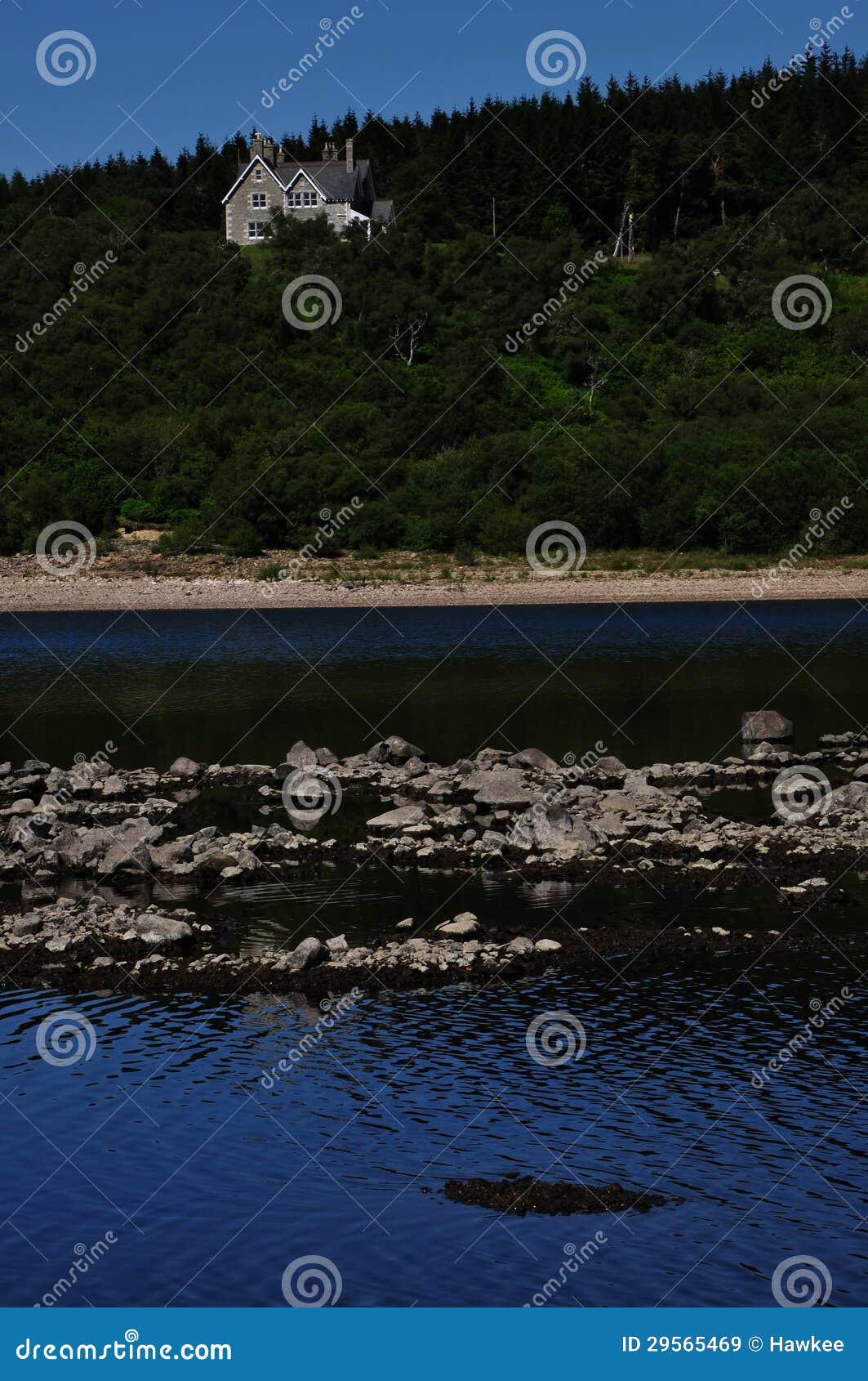 Loch Shin with Coastal View on Old Manor Stock Image - Image of green ...