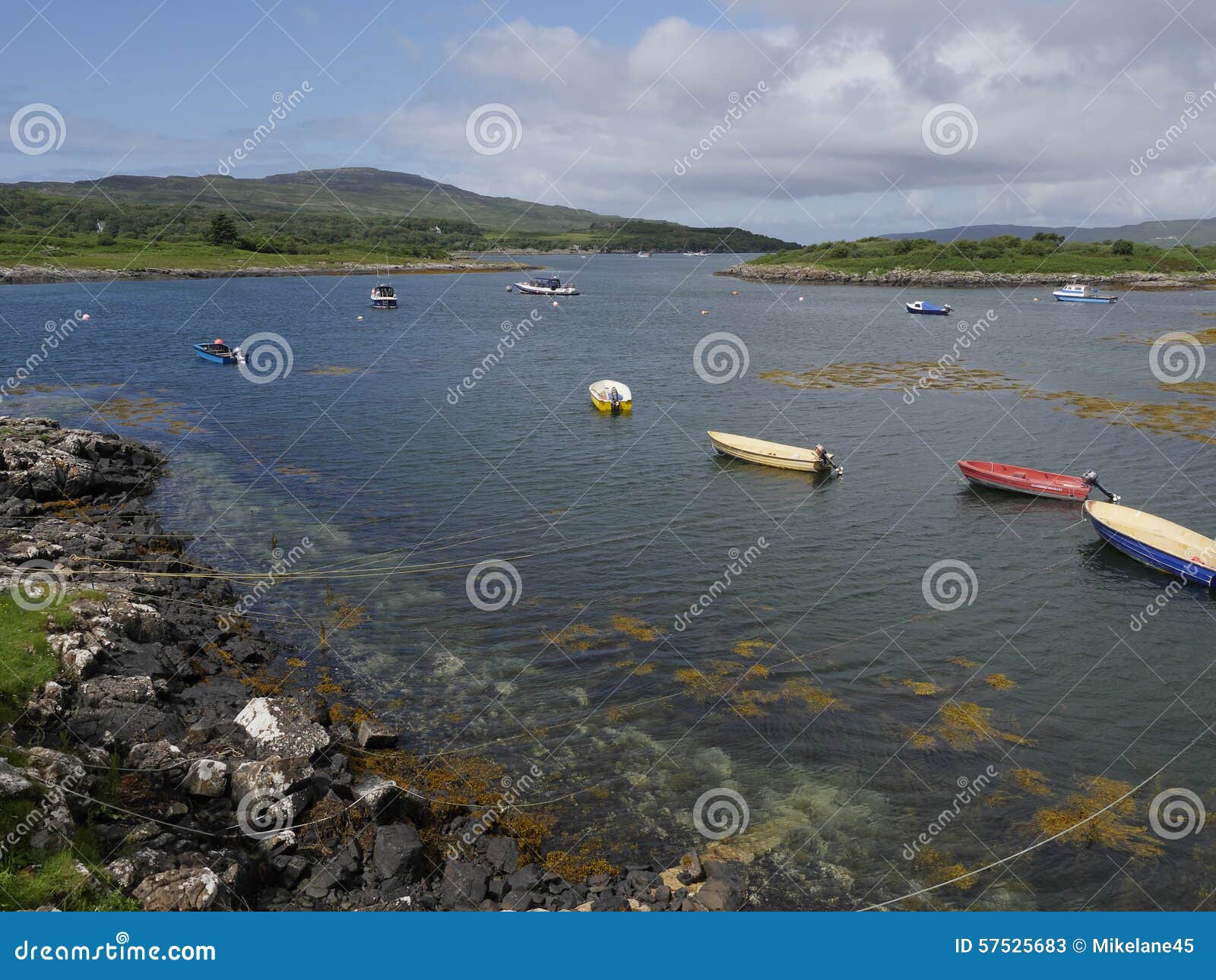 Loch Tuath, Isle of Mull stock image. Image of boats - 57525683