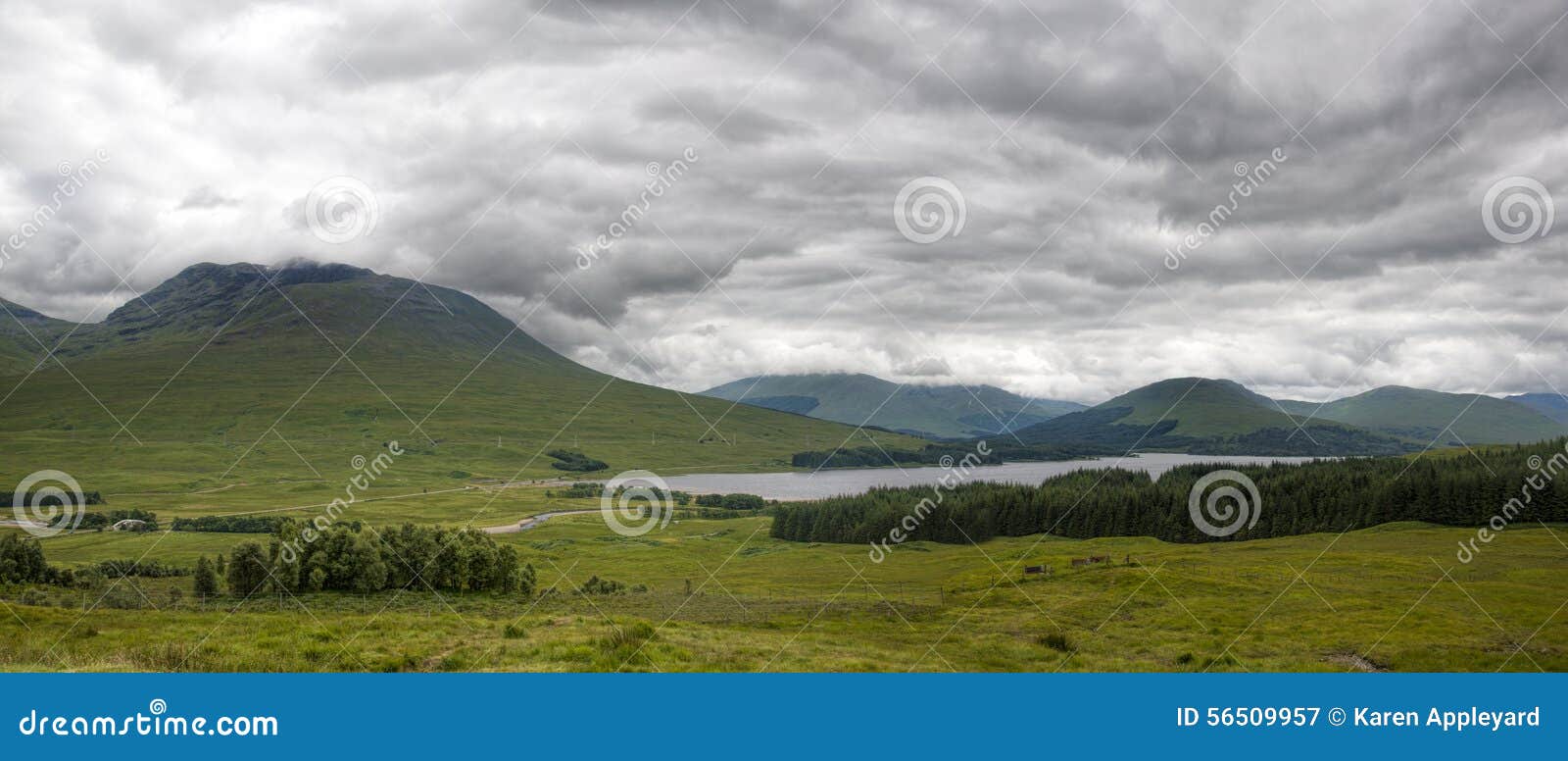 Loch Tulla Panoramic stock image. Image of scotland, black - 56509957