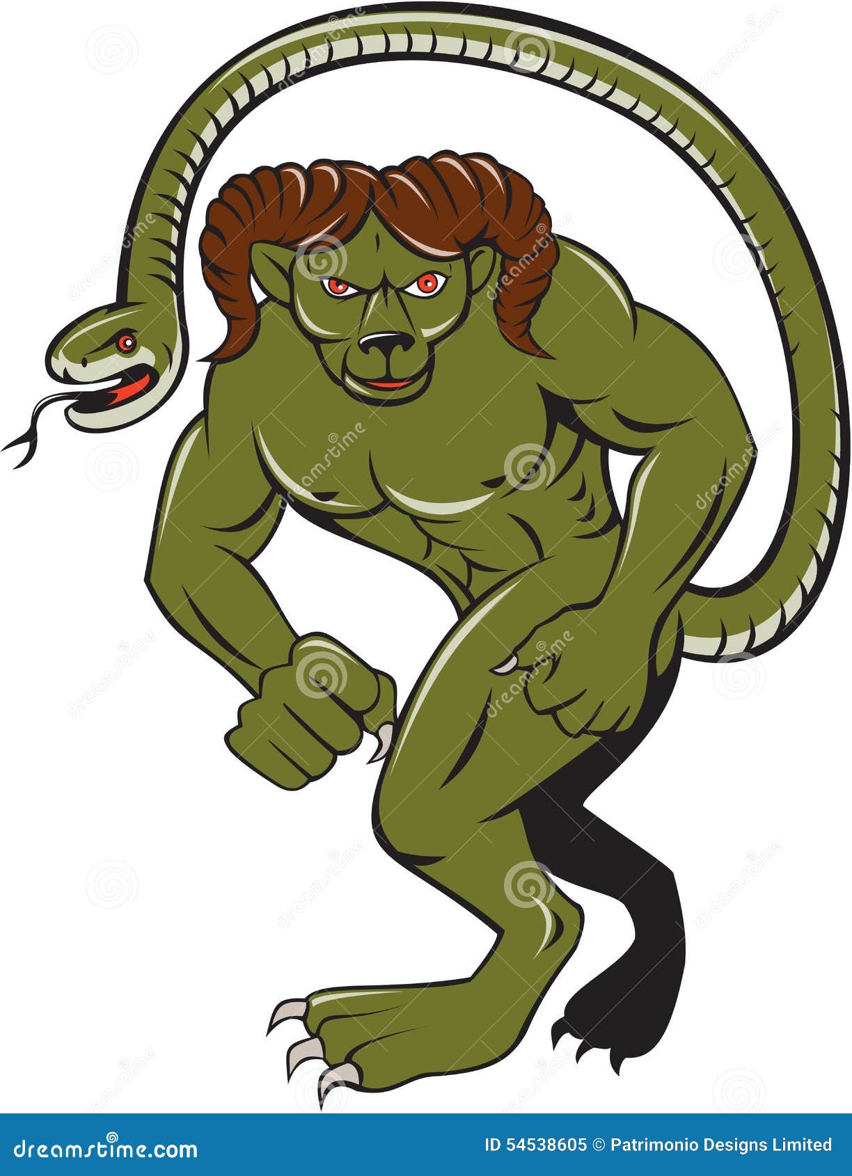 Lochende Karikatur Humbaba vektor abbildung. Illustration von mythisch ...