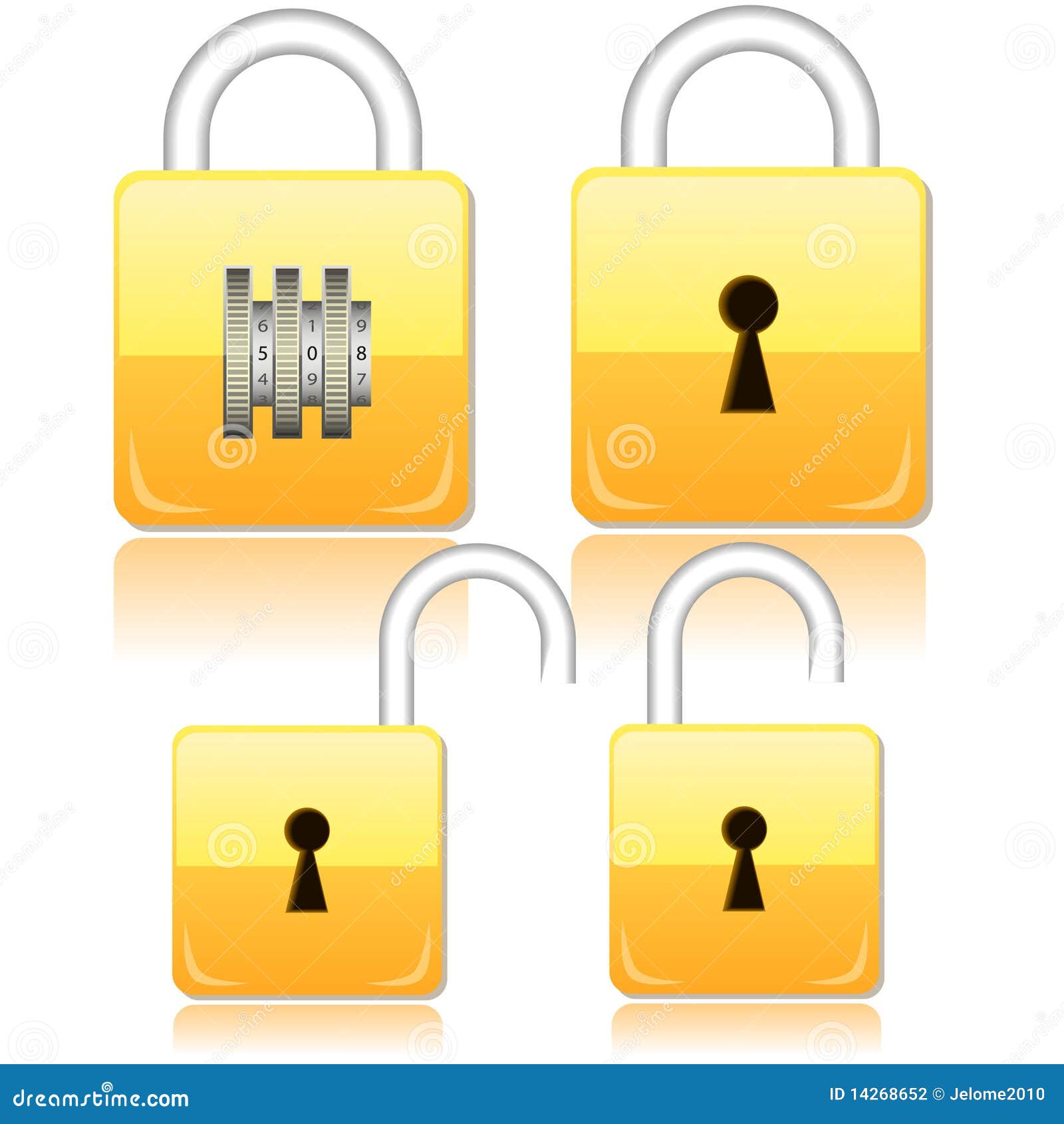 Gold Locks Combination. Realistic Rotating Secret Unlock Code Font ...