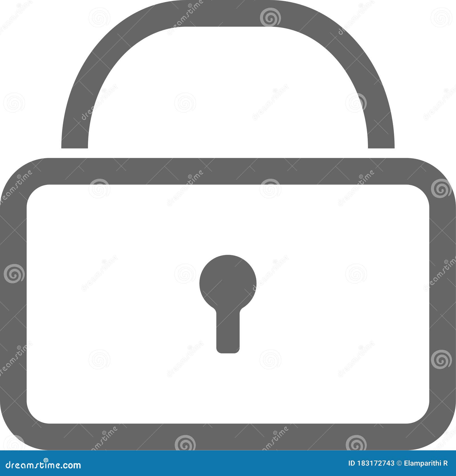 Grey Lock Icon stock illustration. Illustration of access - 183172743