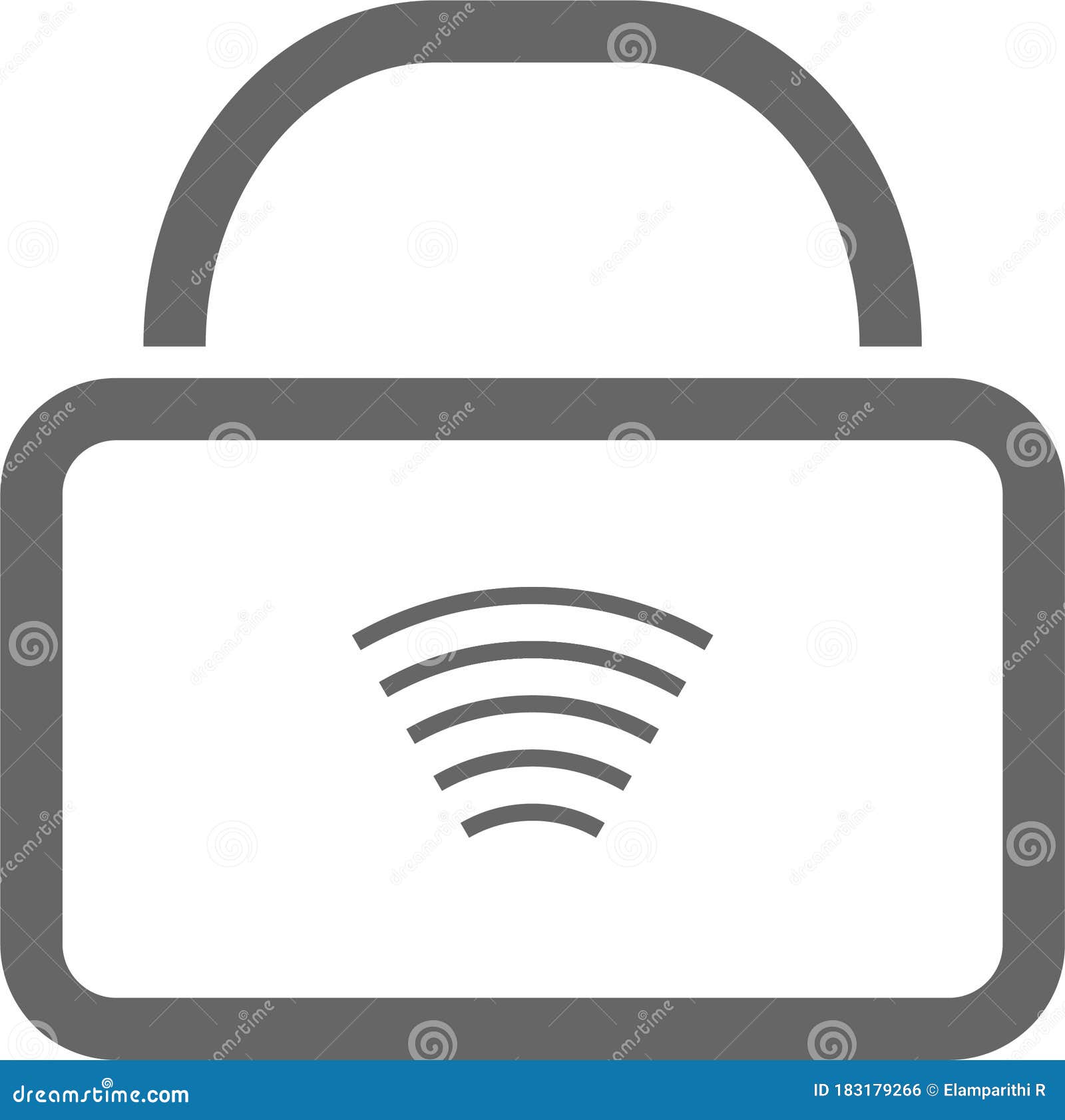 WIFI locked with Lock Icon stock illustration. Illustration of icon ...
