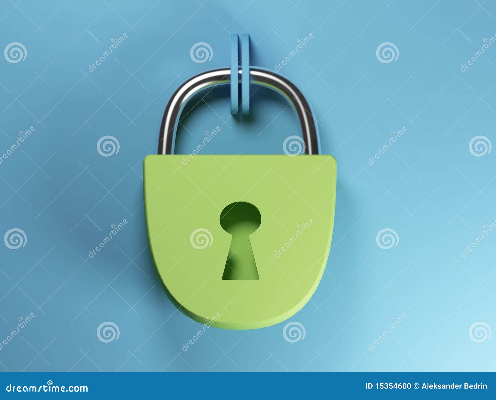Lock 3D stock illustration. Illustration of render, green - 15354600