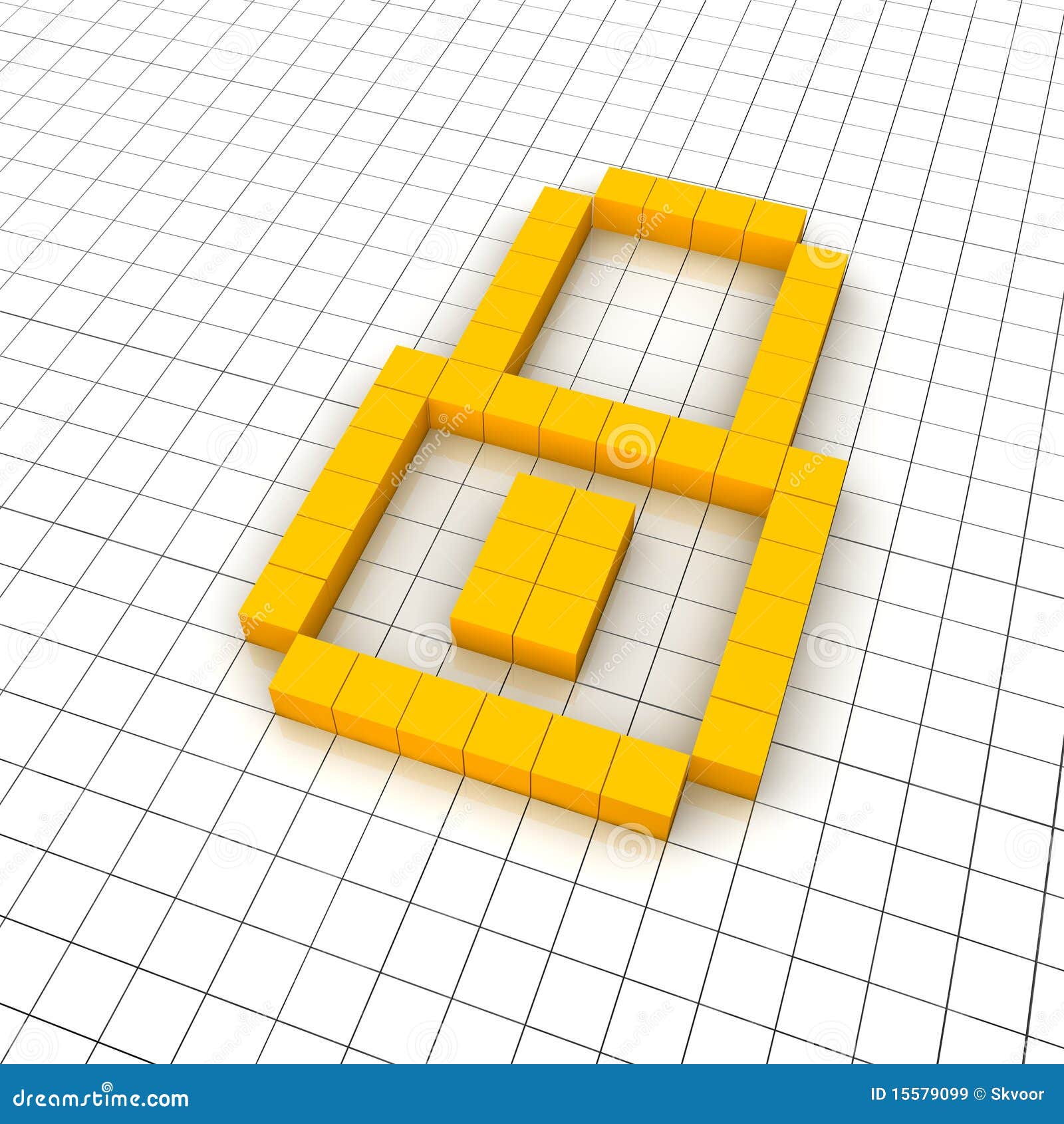 Lock 3d icon in grid stock illustration. Illustration of padlock - 15579099