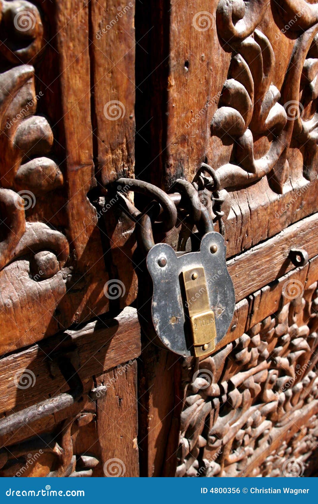 Lock stock photo. Image of lock, ancient, wooden, wood - 4800356