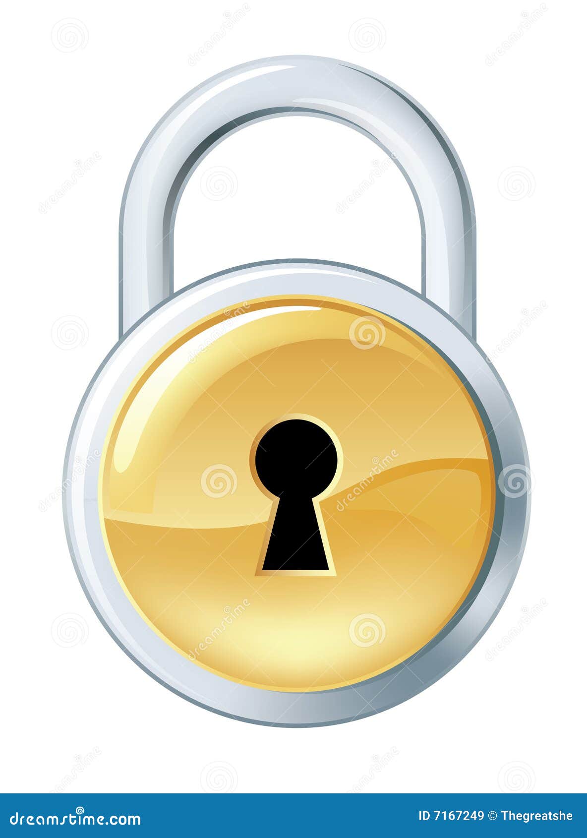Lock stock vector. Illustration of gold, metal, shiny - 7167249
