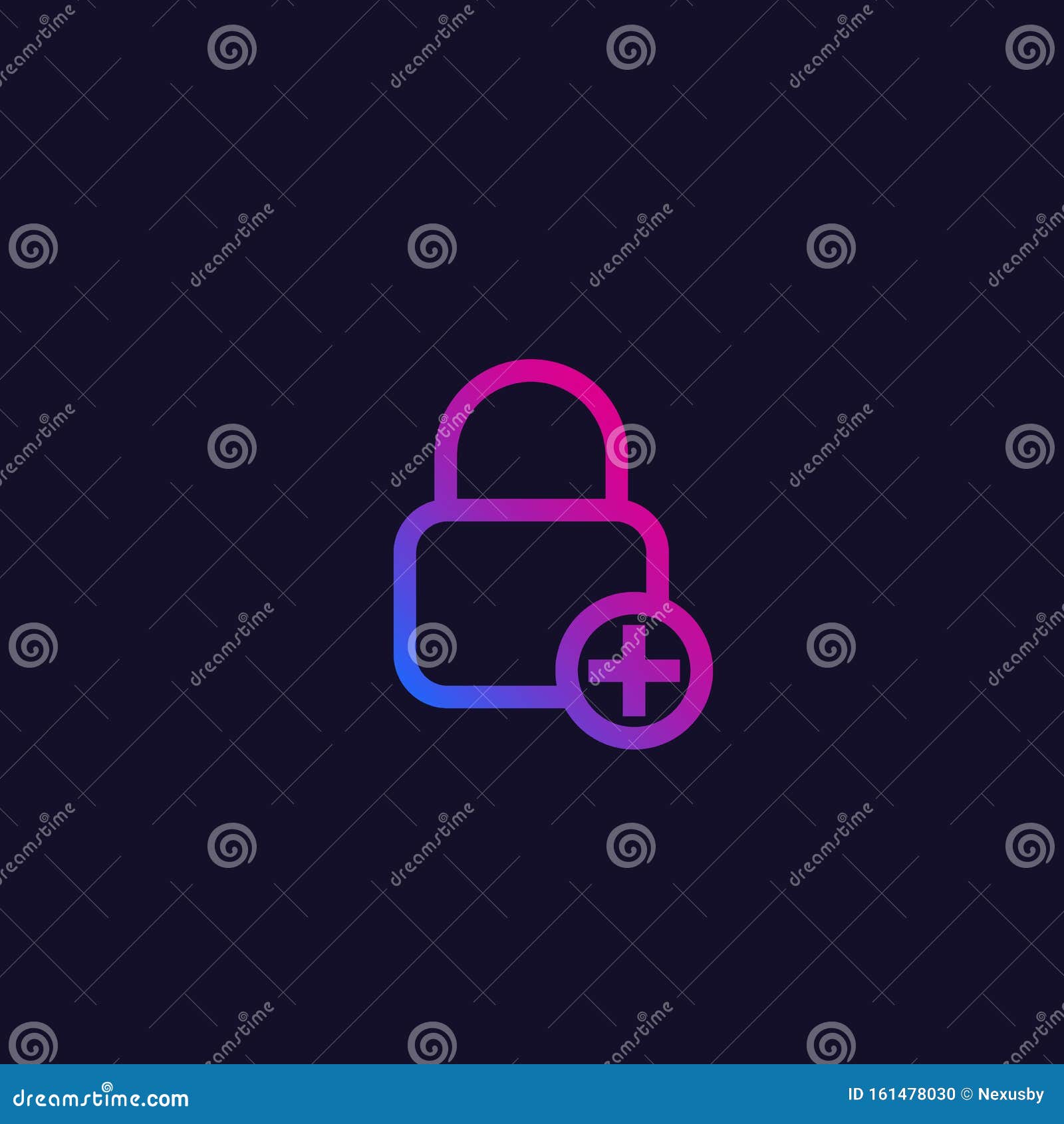 Lock with Add Sign, Extra Security Vector Icon Stock Vector ...