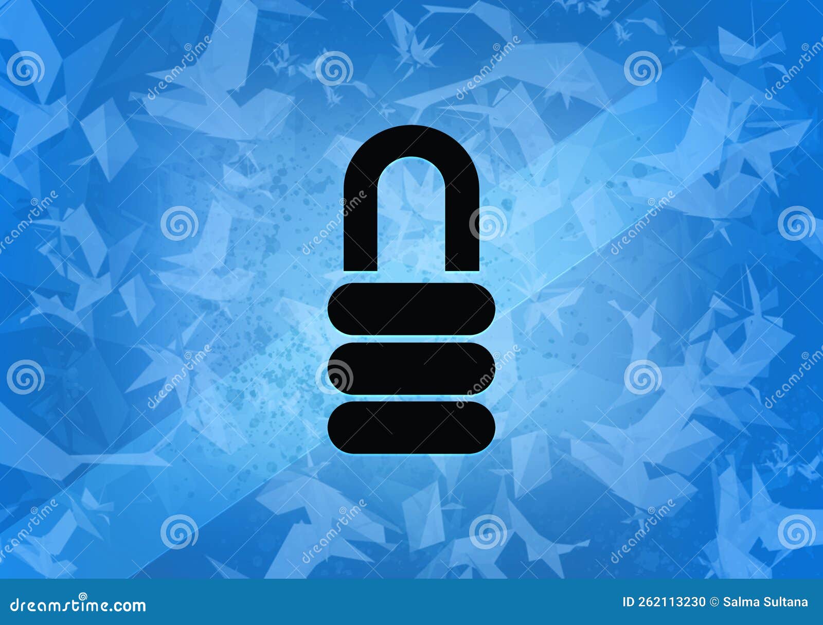 Lock Aesthetic Abstract Icon on Blue Background Stock Photo - Image of ...