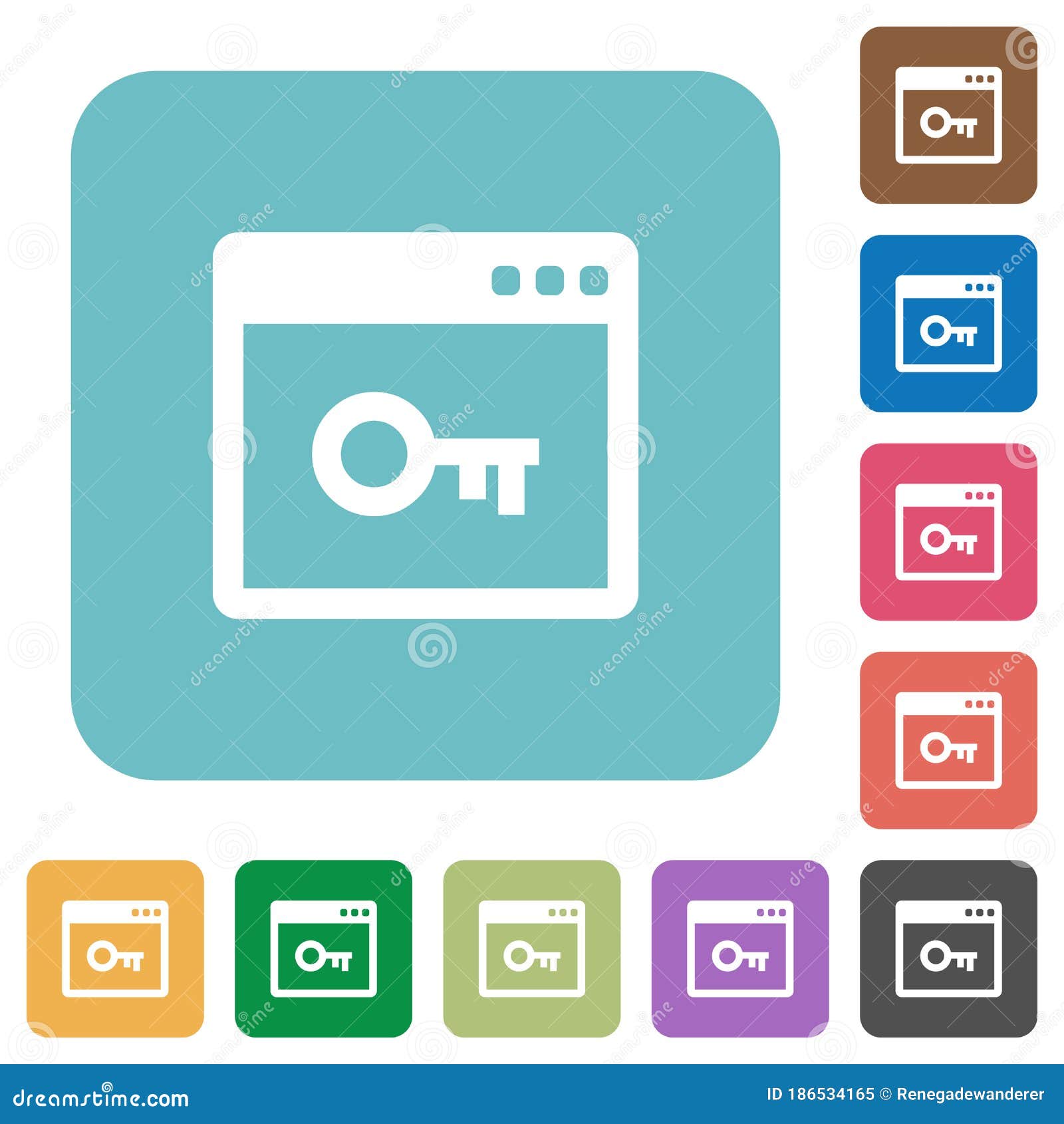 Lock Application Flat Icons Stock Vector - Illustration of curved ...