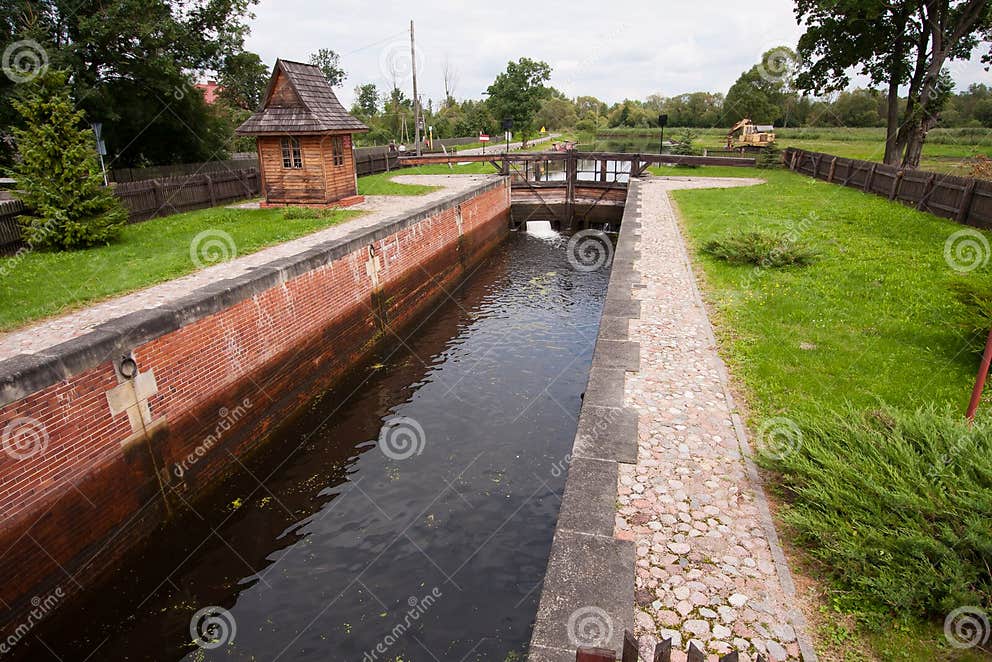 Lock on the Augustow stock image. Image of sluice, rafting - 41416593