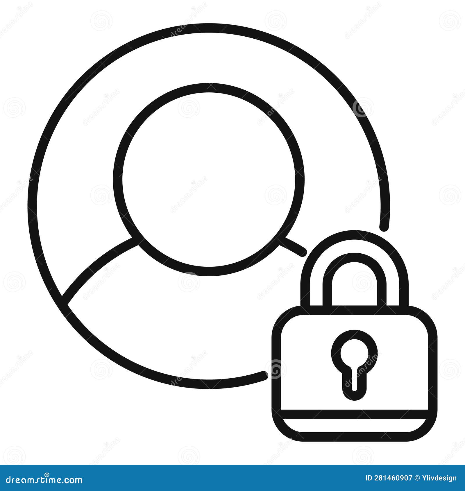 Lock Avatar Icon Set On Isolated Cartoon Vector | CartoonDealer.com ...