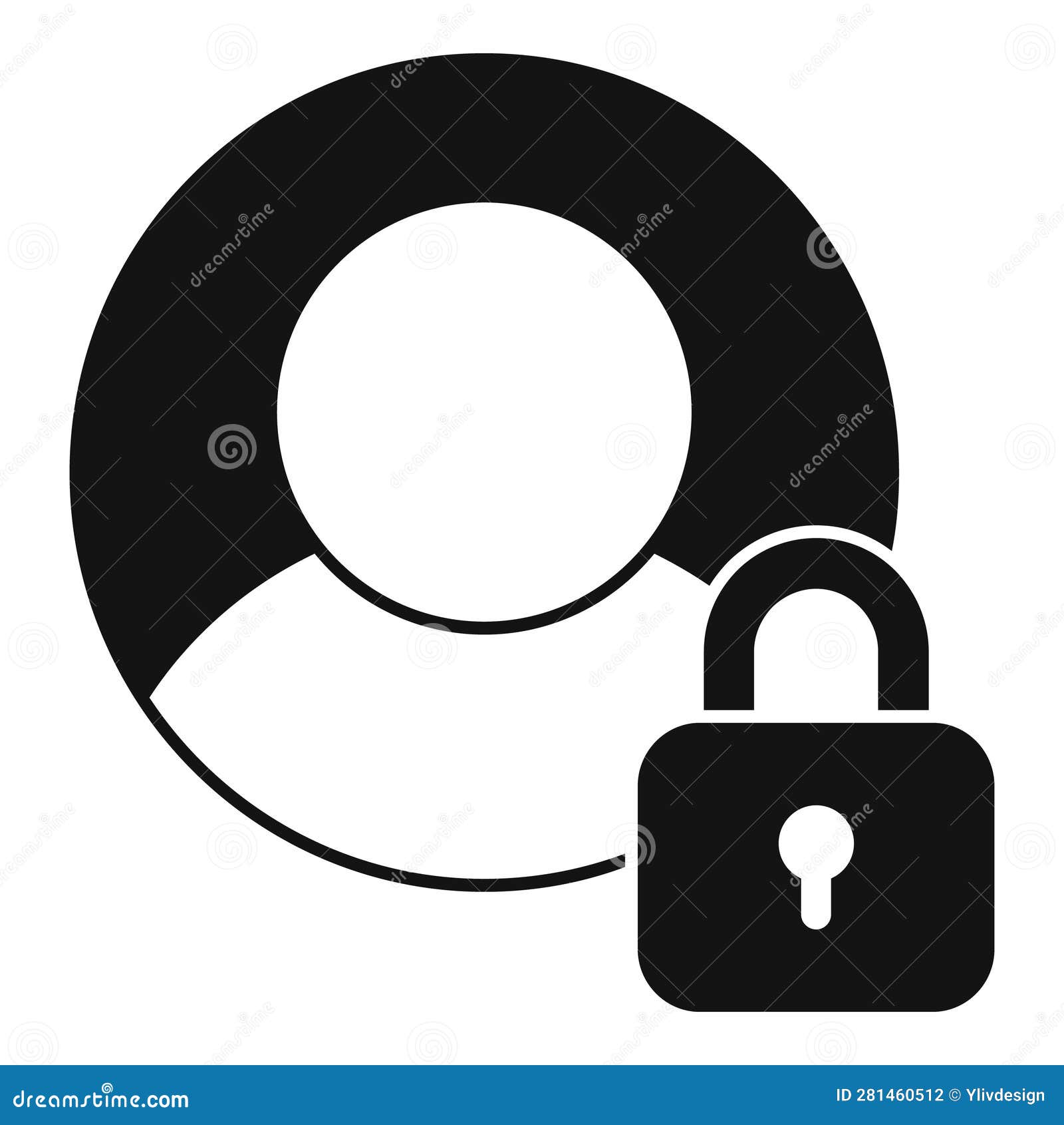 Lock Avatar Icon Set On Isolated Cartoon Vector | CartoonDealer.com ...
