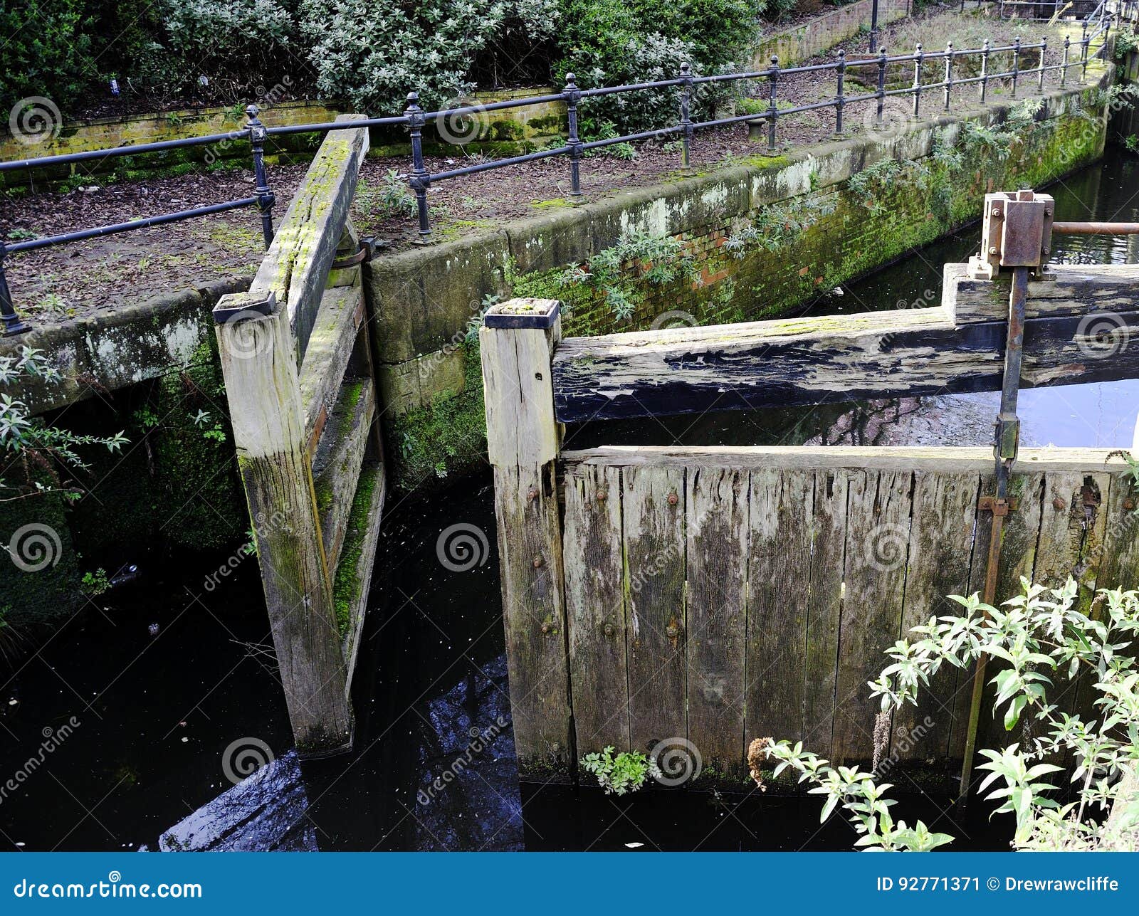 Lock barriers stock image. Image of reflections, wall - 92771371
