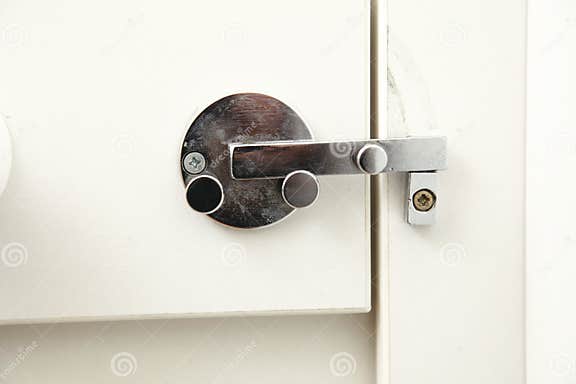 Lock on bathroom door stock image. Image of latch, shut - 39002143