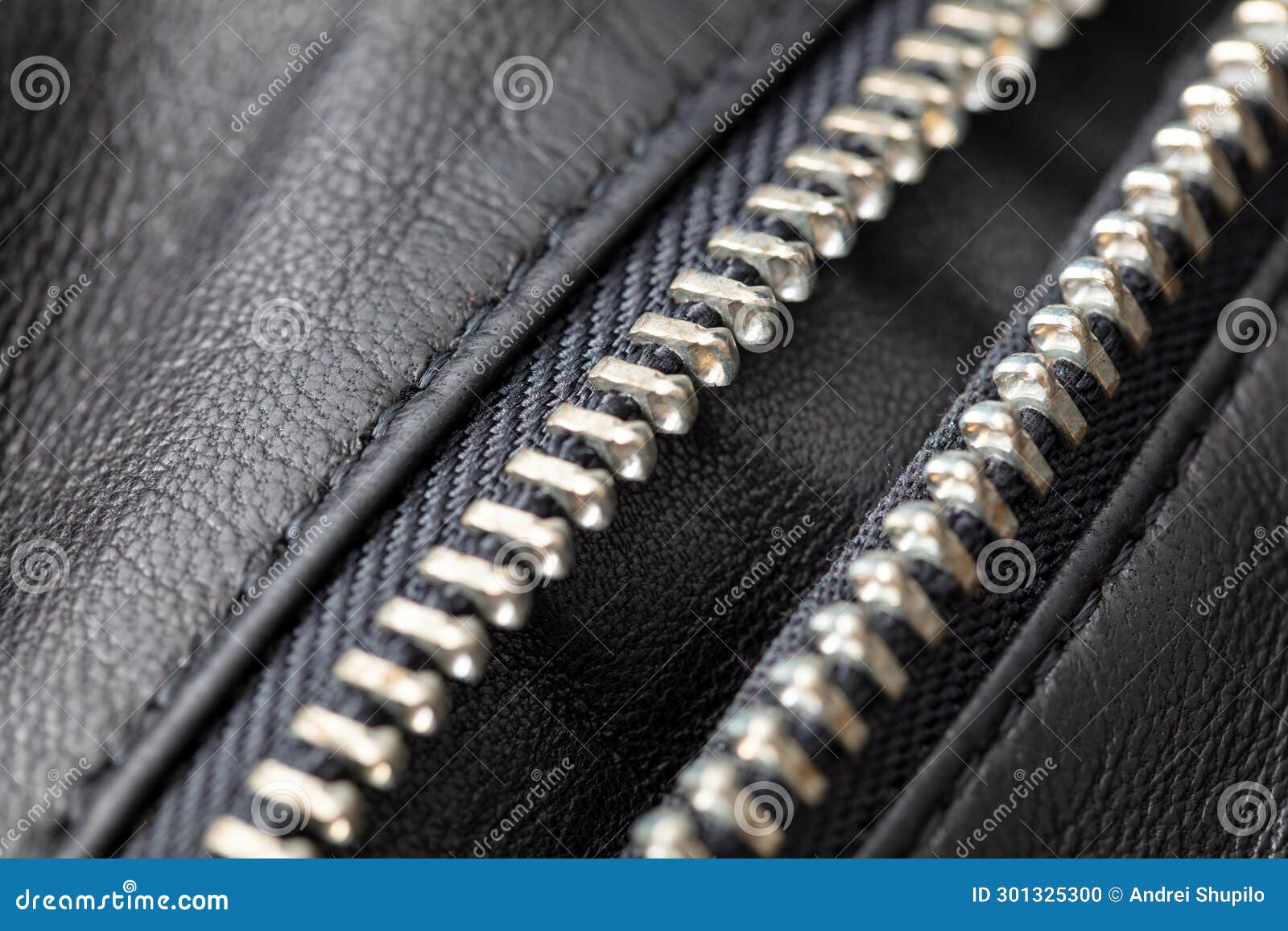 Lock on a Black Leather Jacket Stock Photo - Image of texture, jacket ...