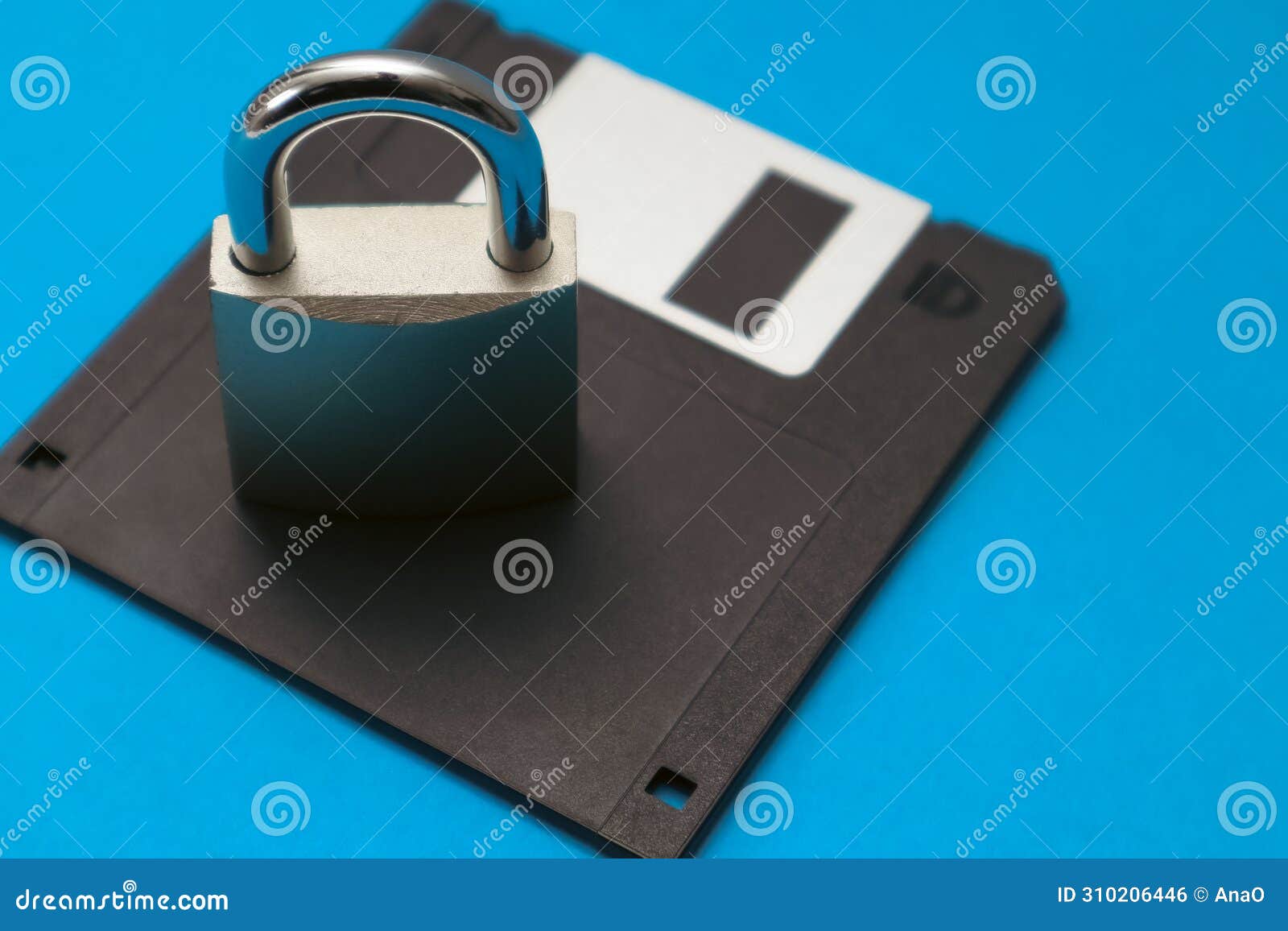 The Lock is on the Black Retro 3.5" Floppy Diskette. Cyber Security and ...