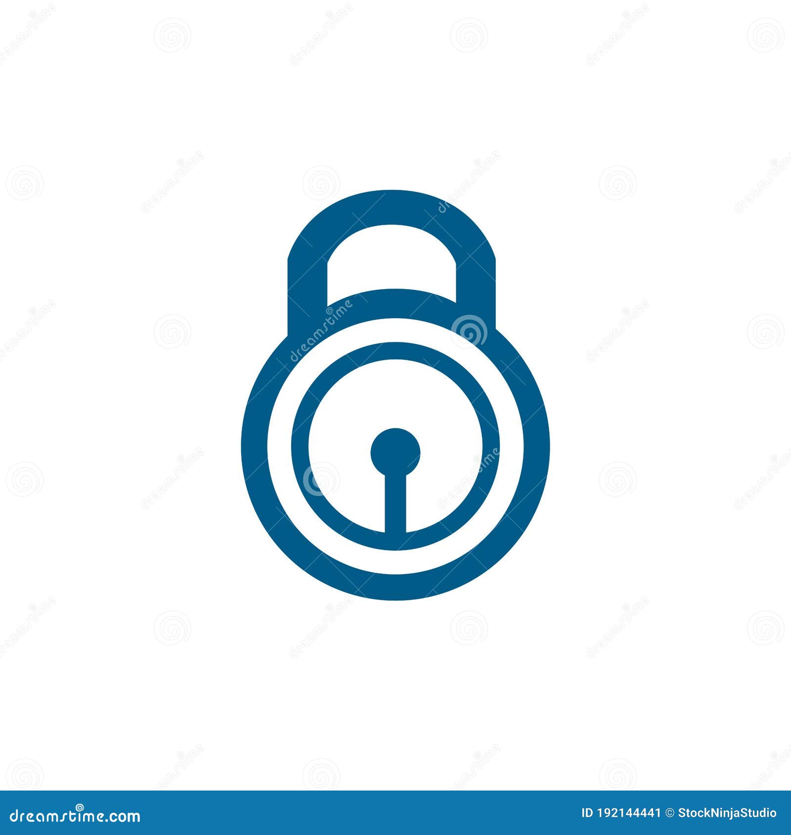 Lock Blue Icon on White Background. Blue Flat Style Vector Illustration ...
