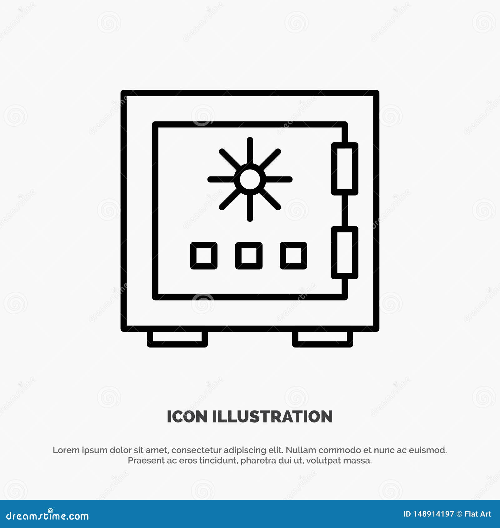 Lock, Box, Deposit, Protection, Safe, Safety, Security Line Icon Vector ...