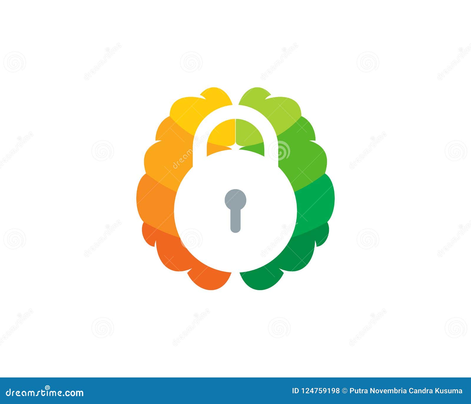 Lock Brain Logo Icon Design Stock Vector - Illustration of identity ...