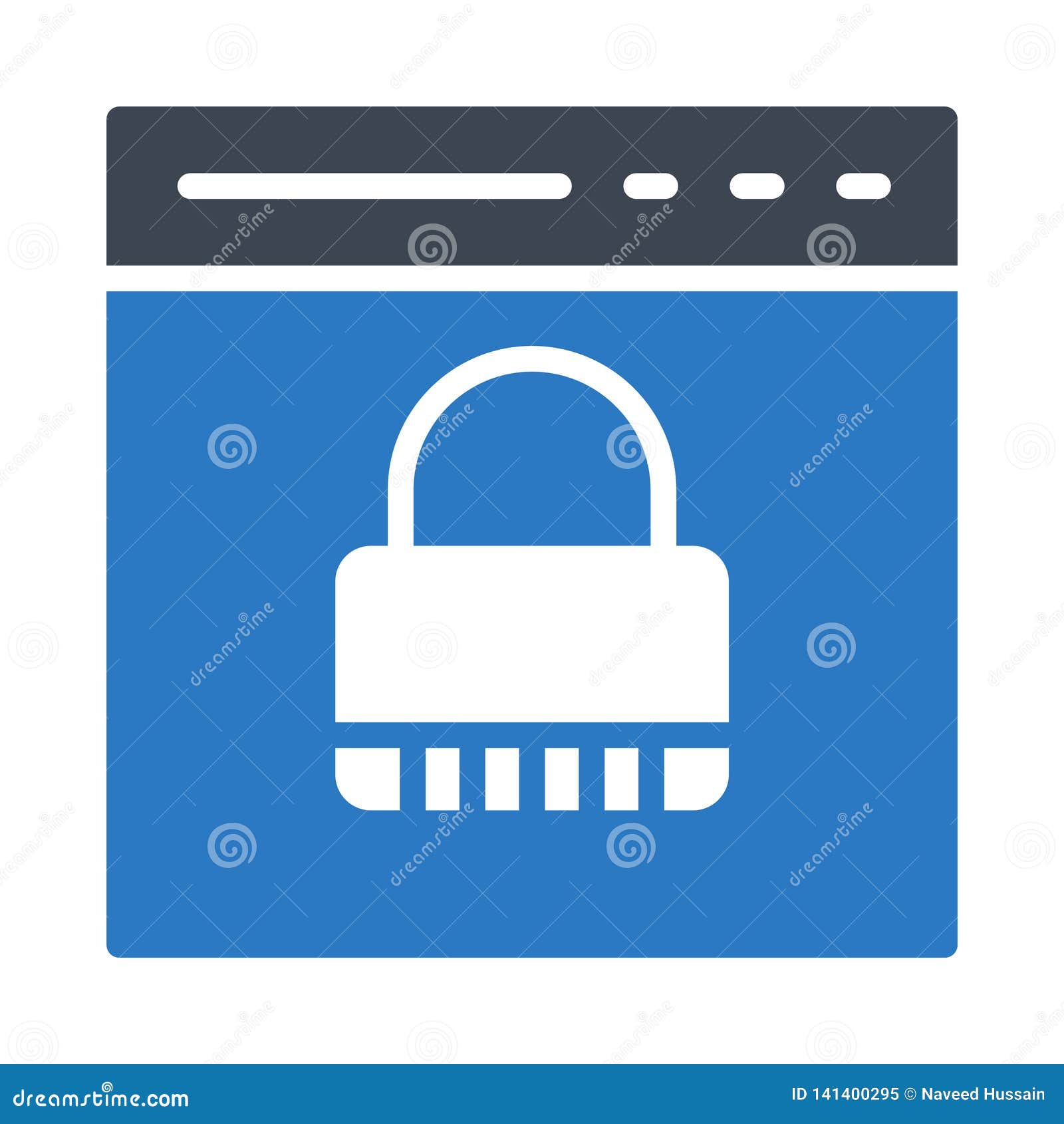 Lock Browser Glyph Color Flat Vector Icon Stock Vector - Illustration ...