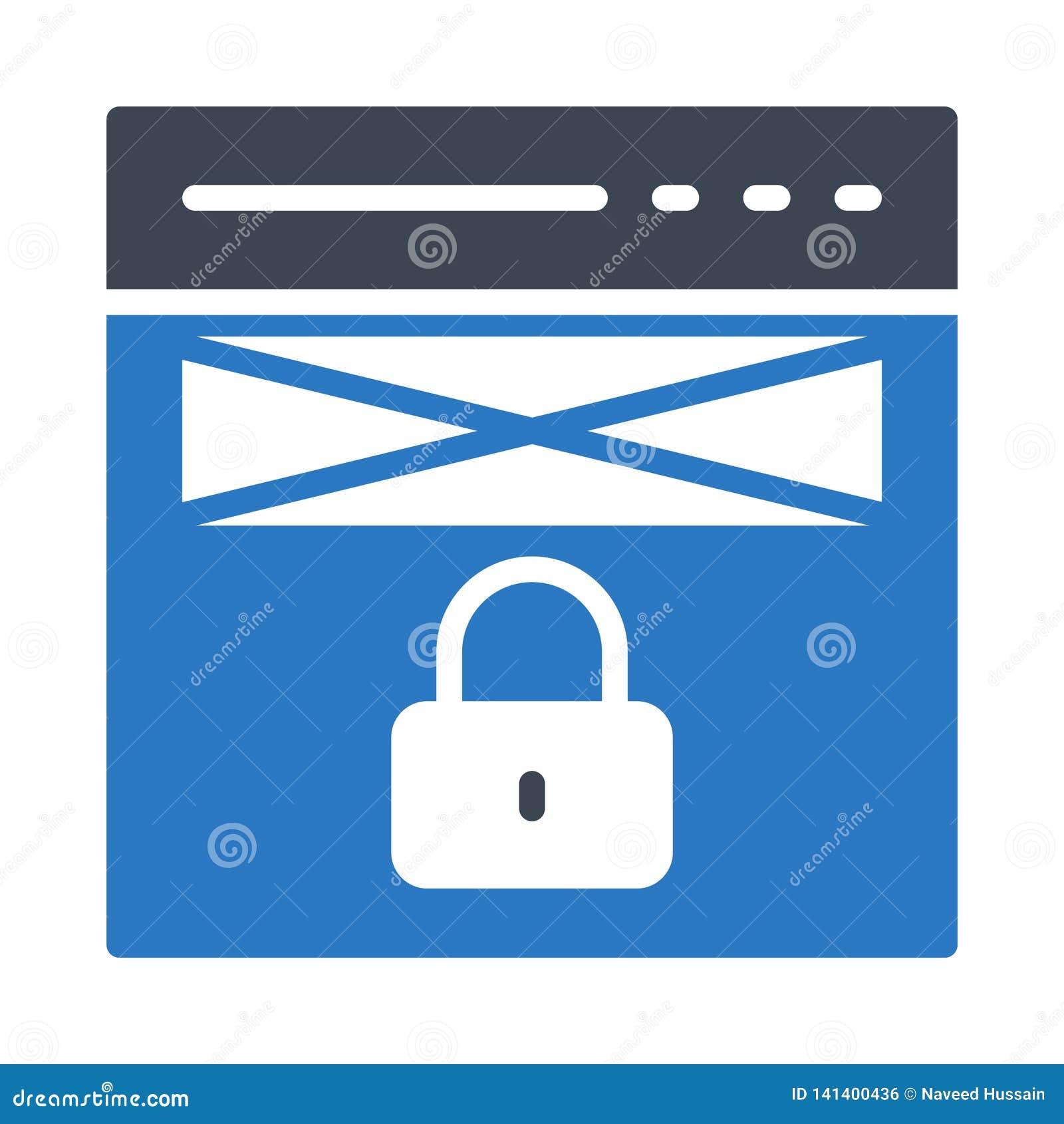 Lock Browser Glyph Color Flat Vector Icon Stock Vector - Illustration ...