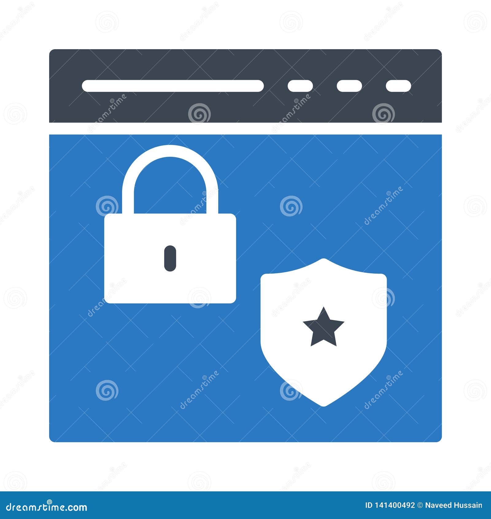 Lock Browser Glyph Color Flat Vector Icon Stock Illustration ...