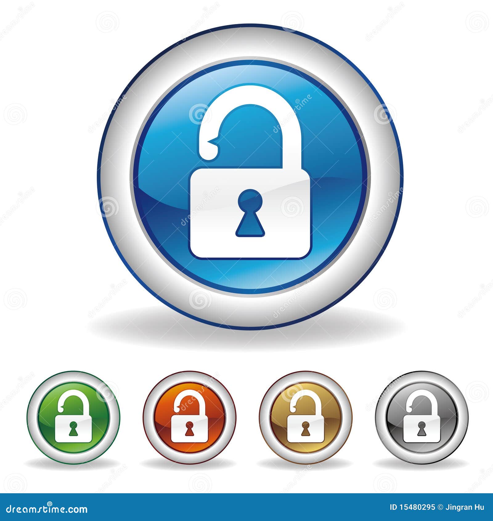 Lock button stock vector. Illustration of network, decrypt - 15480295