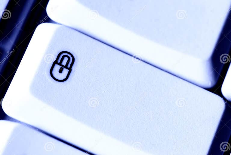Lock Button - Computer Security Stock Image - Image of hacking ...