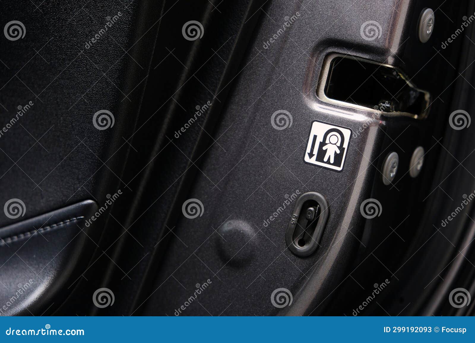Lock Button To Prevent Children the Car Stock Image - Image of care ...
